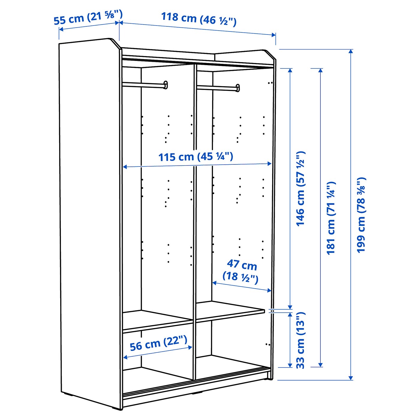 HAUGA wardrobe with sliding doors white IKEA