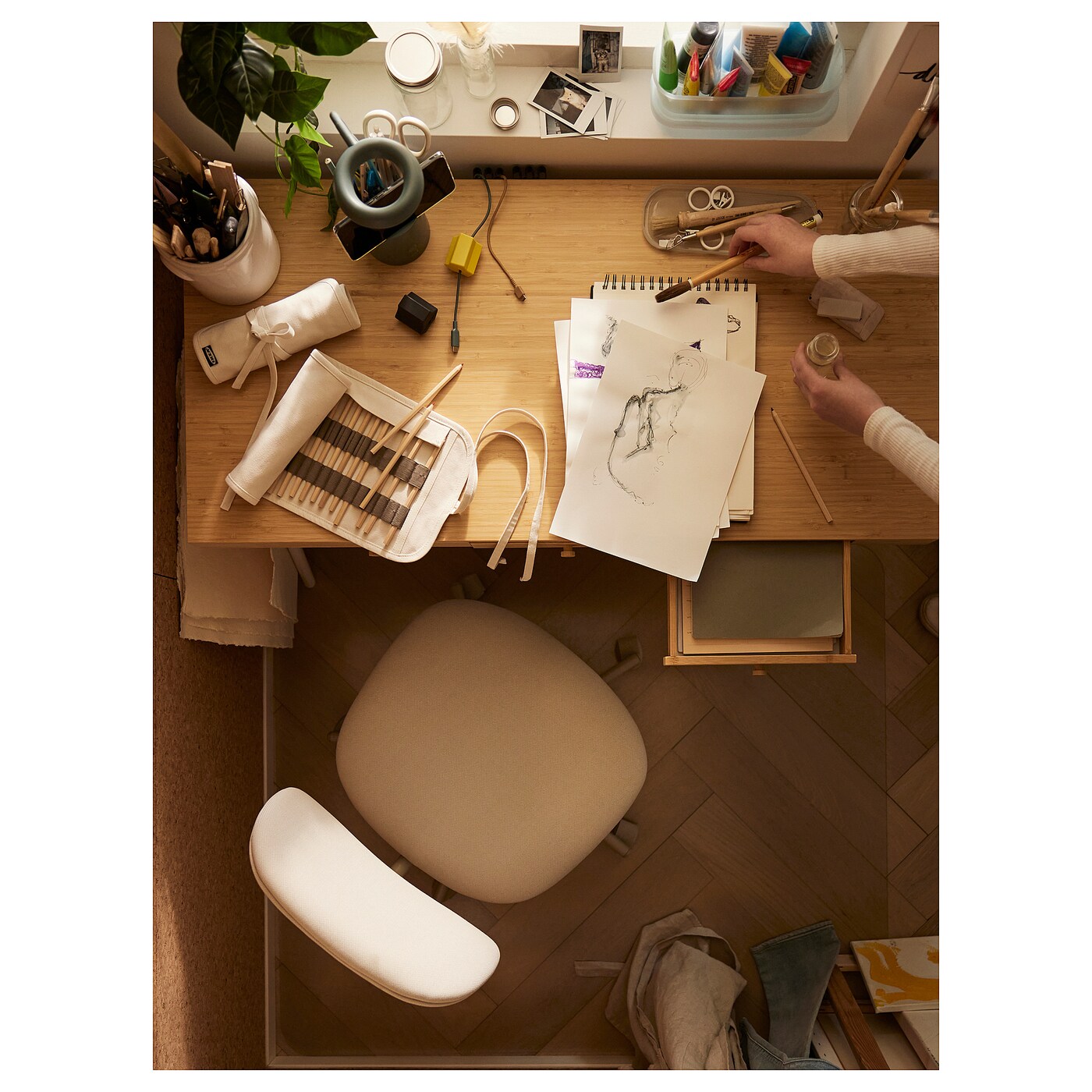 HAVSKÅL 2-piece, USB anchor black/yellow - IKEA