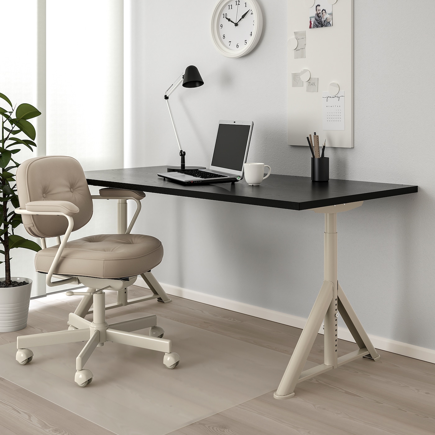 IDASEN desk black beige IKEA