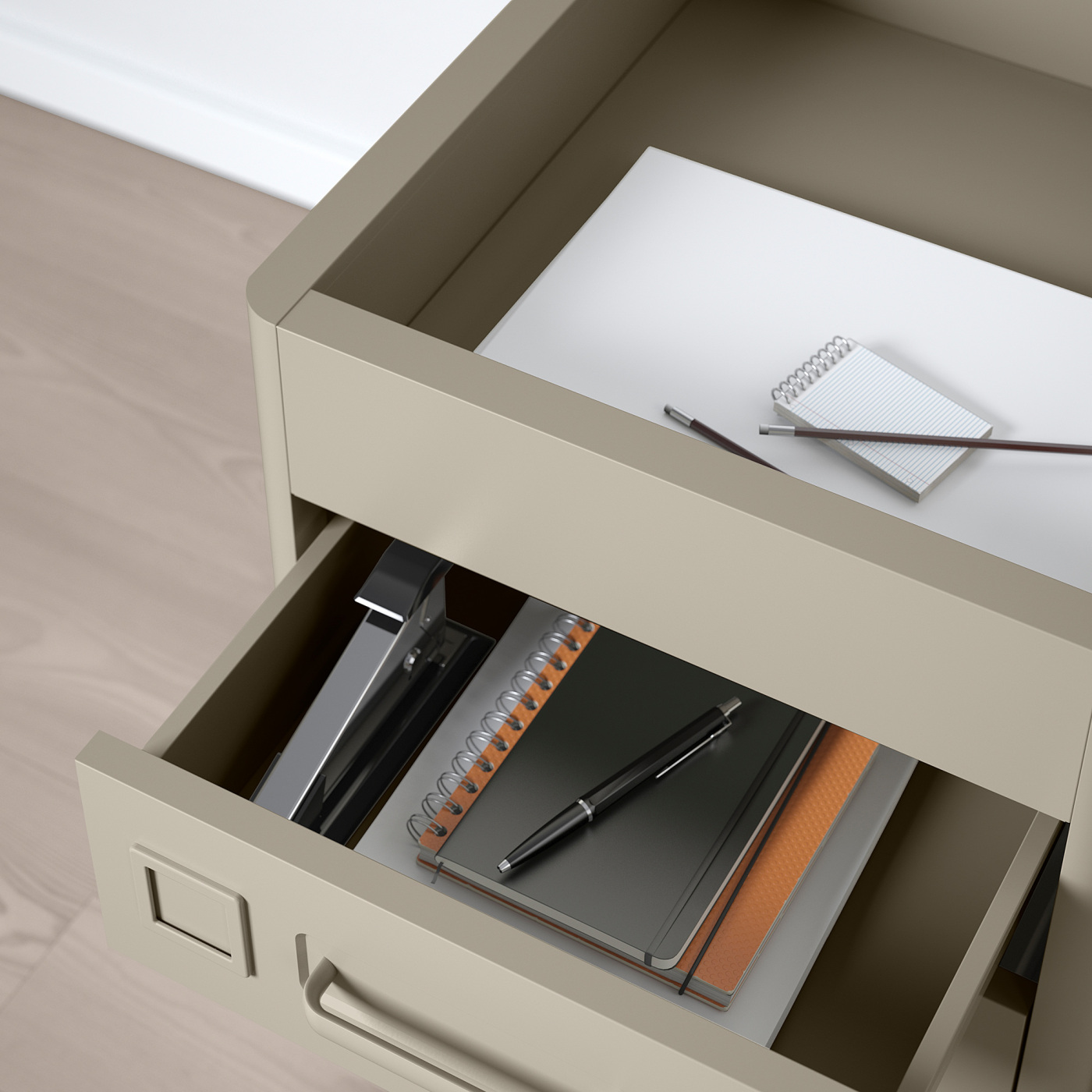 IDÅSEN drawer unit on castors beige - IKEA