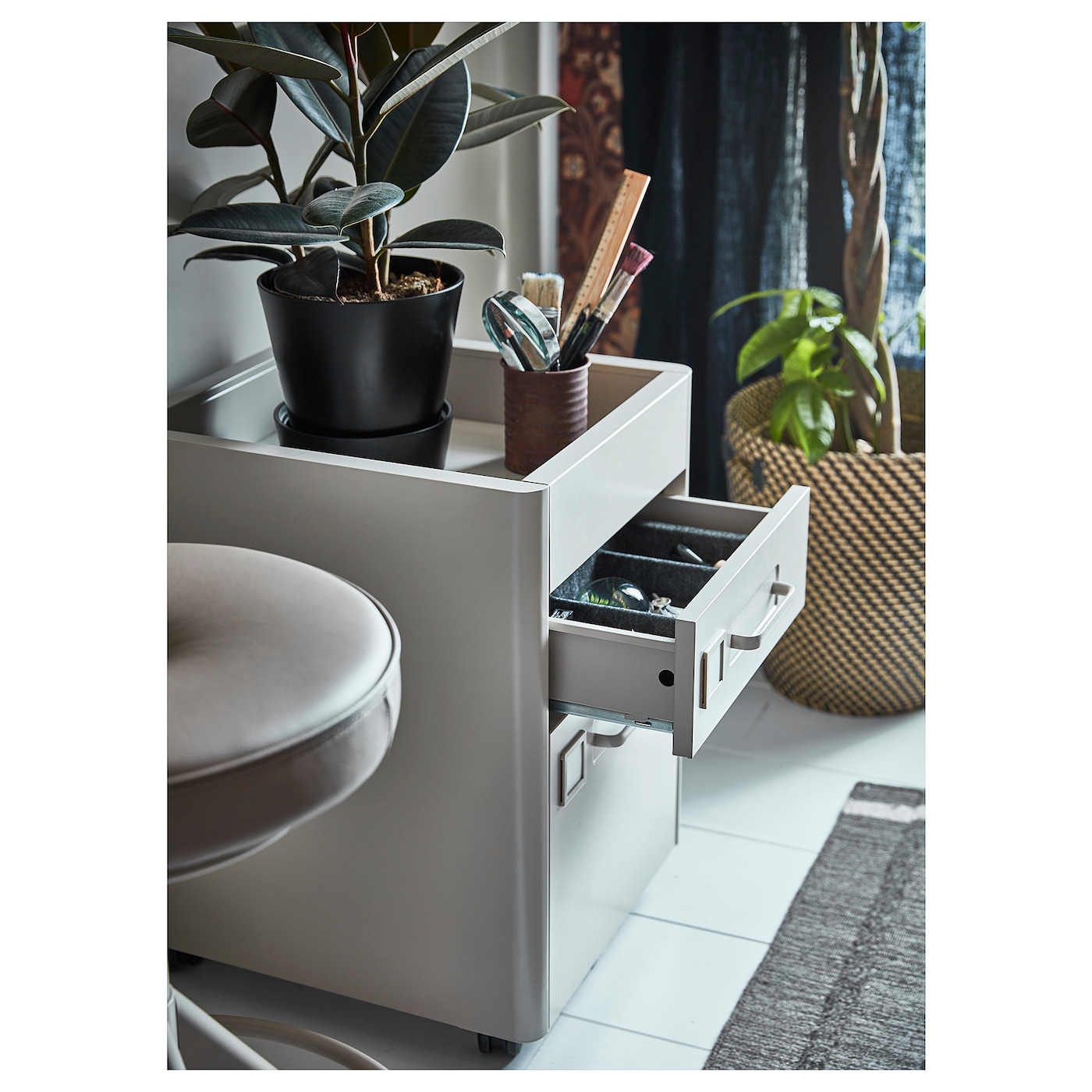IDÅSEN drawer unit with smart lock beige - IKEA