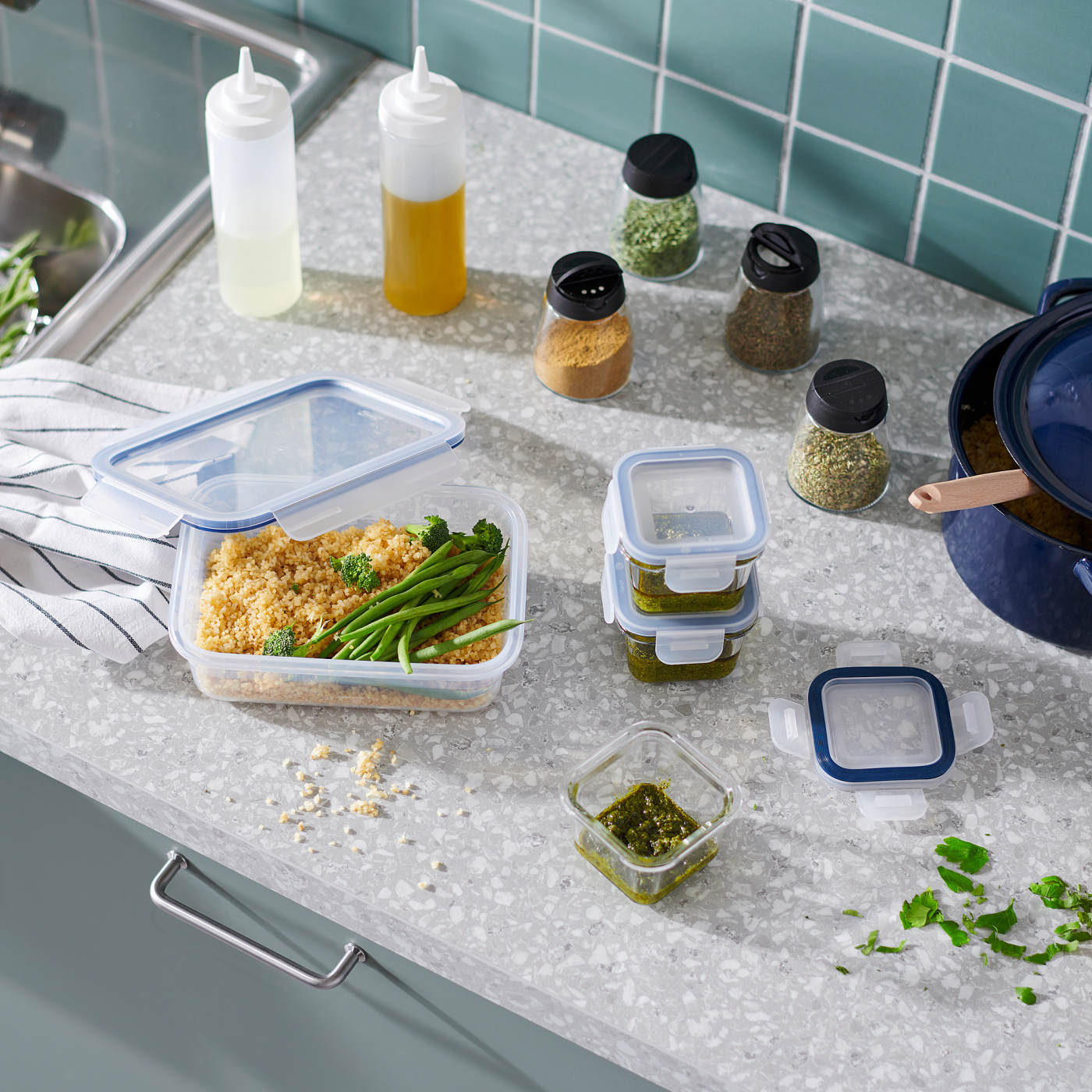 IKEA 365+ food container with lid square/glass - IKEA
