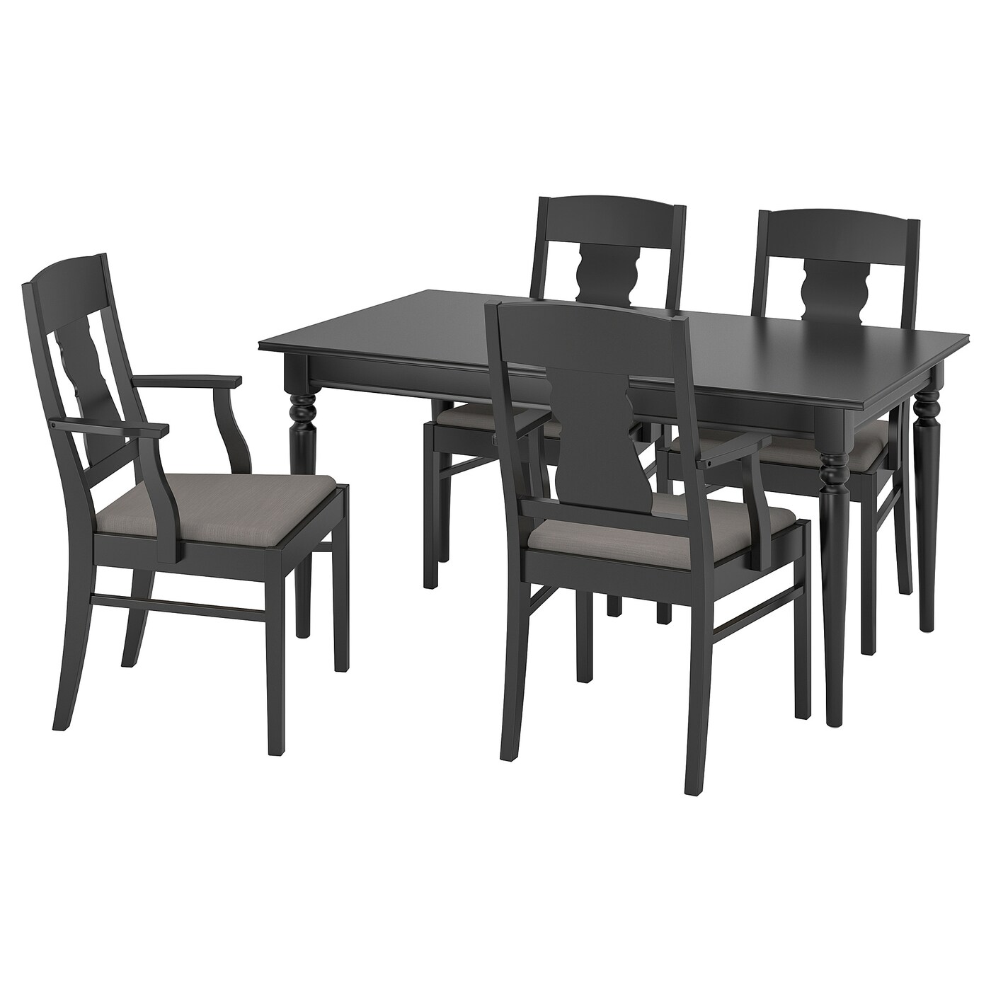 INGATORP / INGATORP table and 4 chairs black - IKEA
