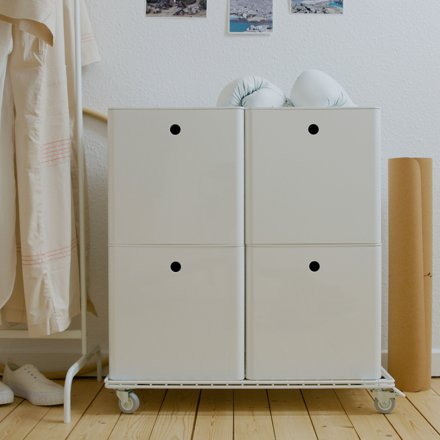 INVALLNING trolley for boxes white - IKEA