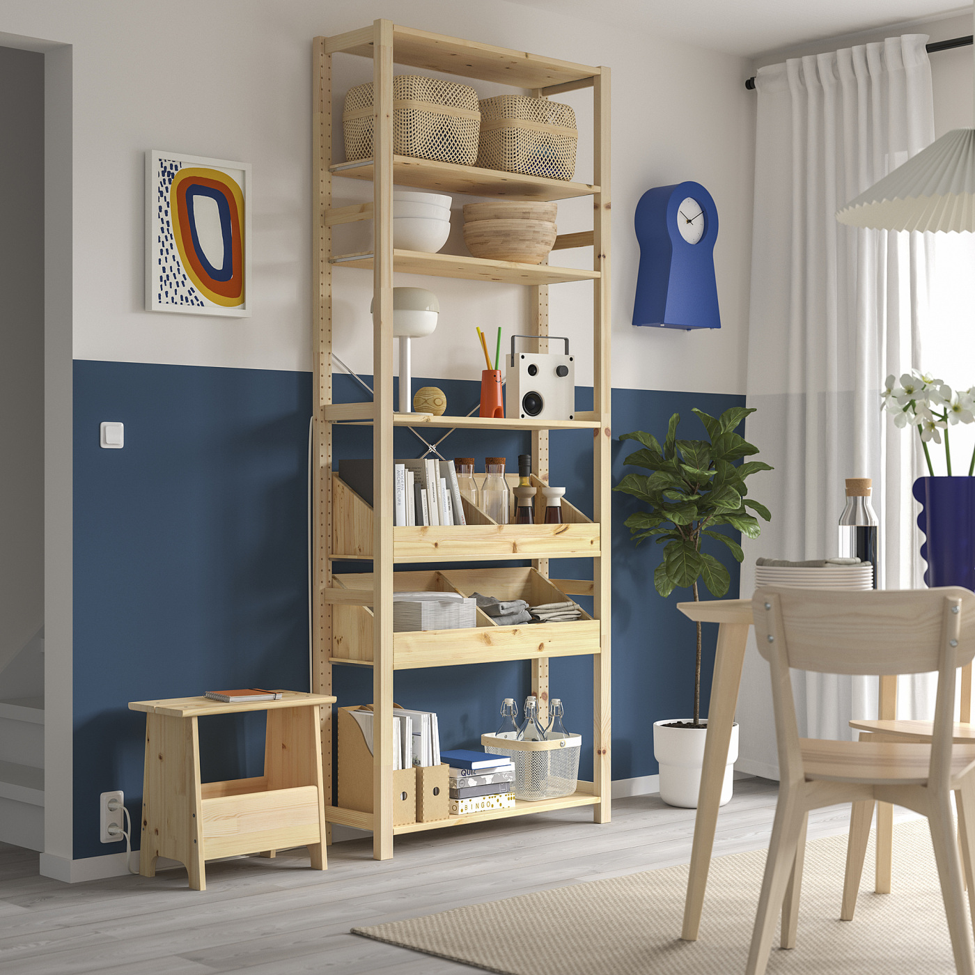 IVAR shelving unit with 2 box shelves/pine - IKEA