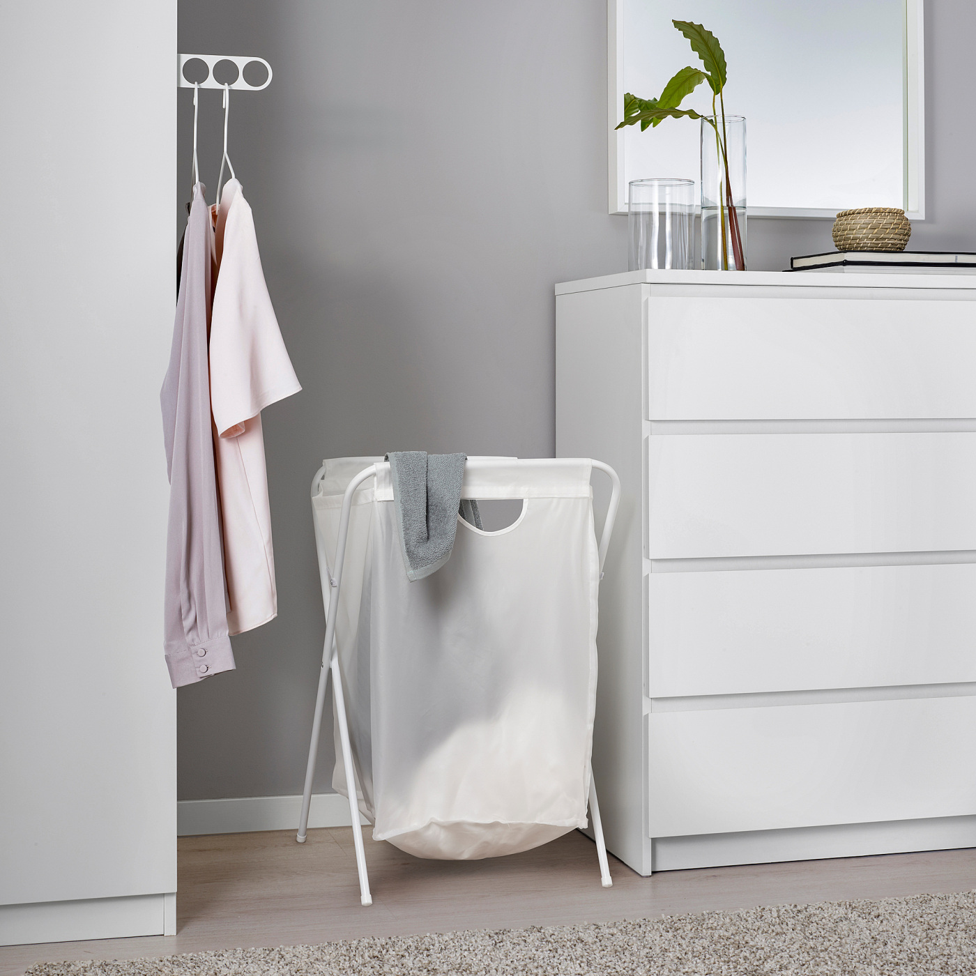 JÄLL laundry bag with stand white - IKEA