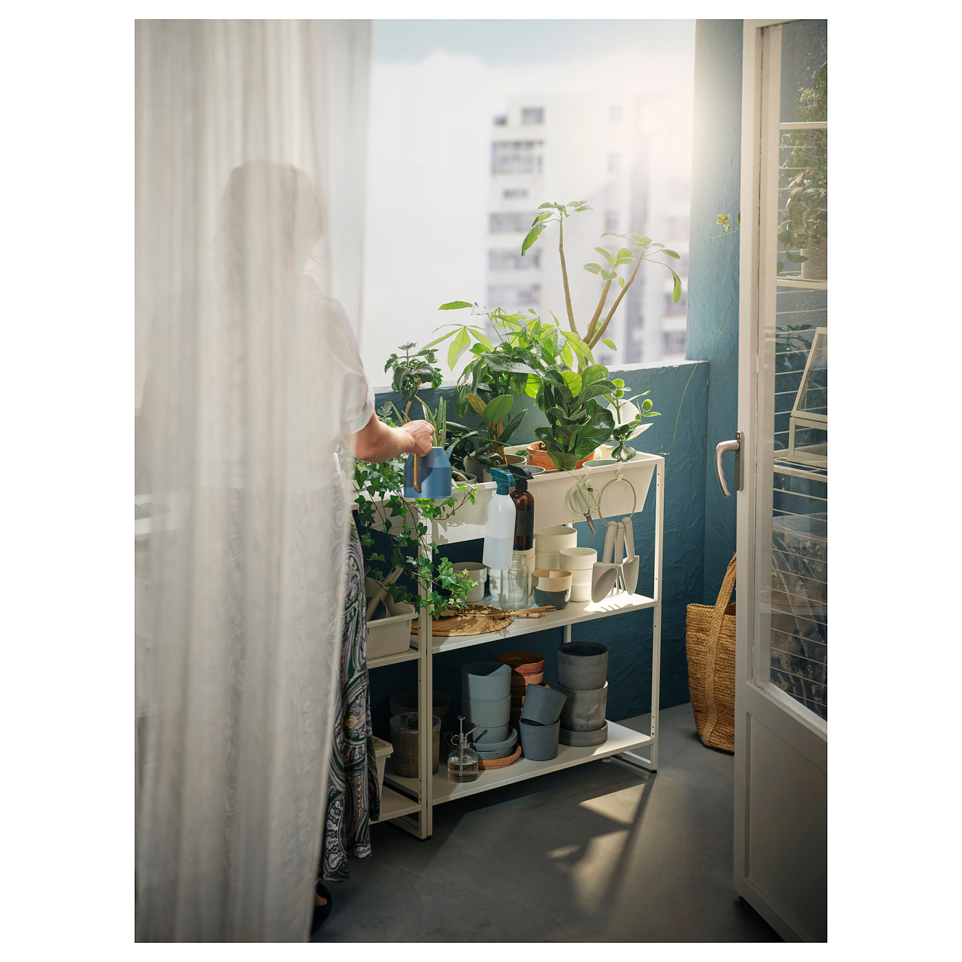 JOSTEIN shelving unit with container in/outdoor/metal white - IKEA