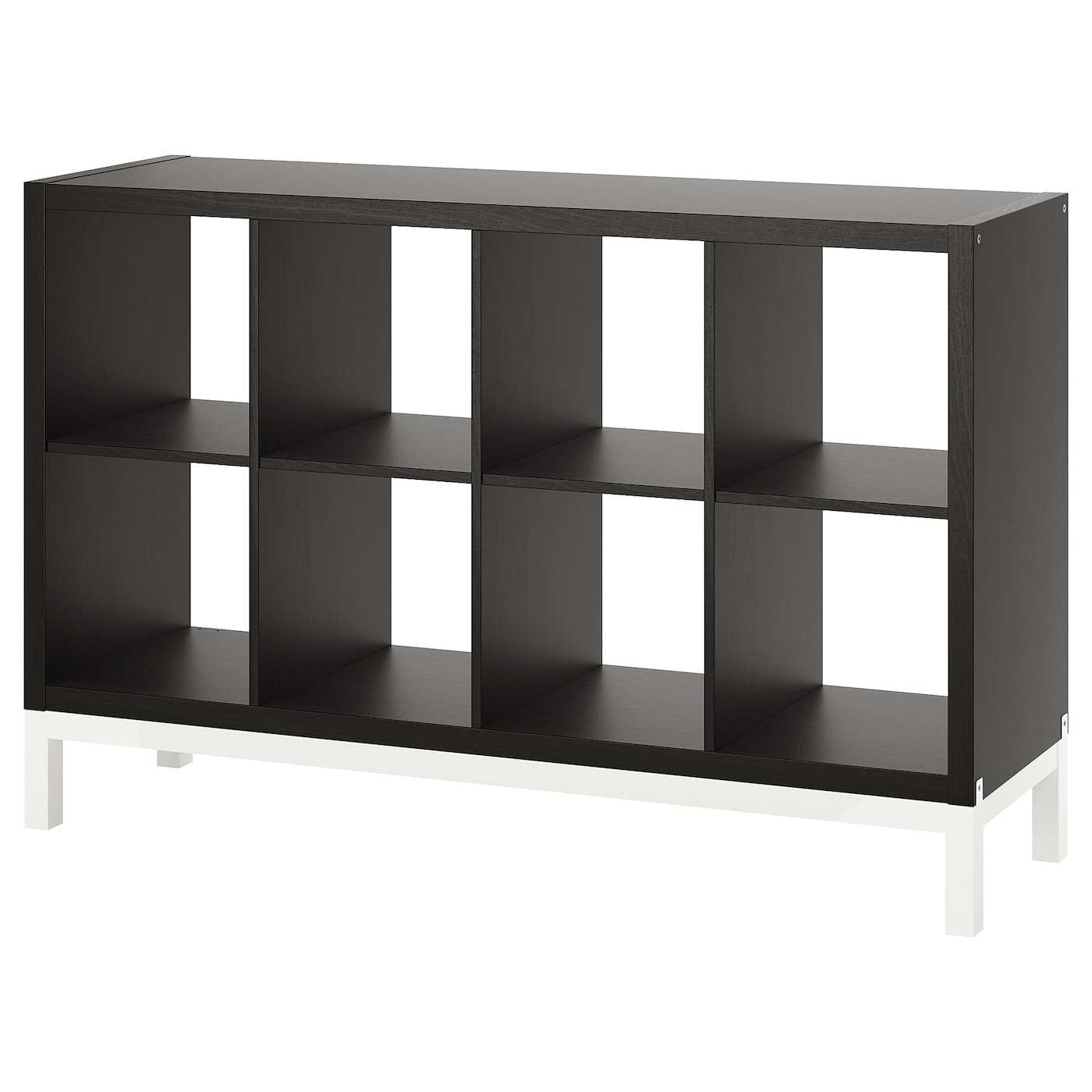 KALLAX shelving unit with underframe black-brown/white - IKEA