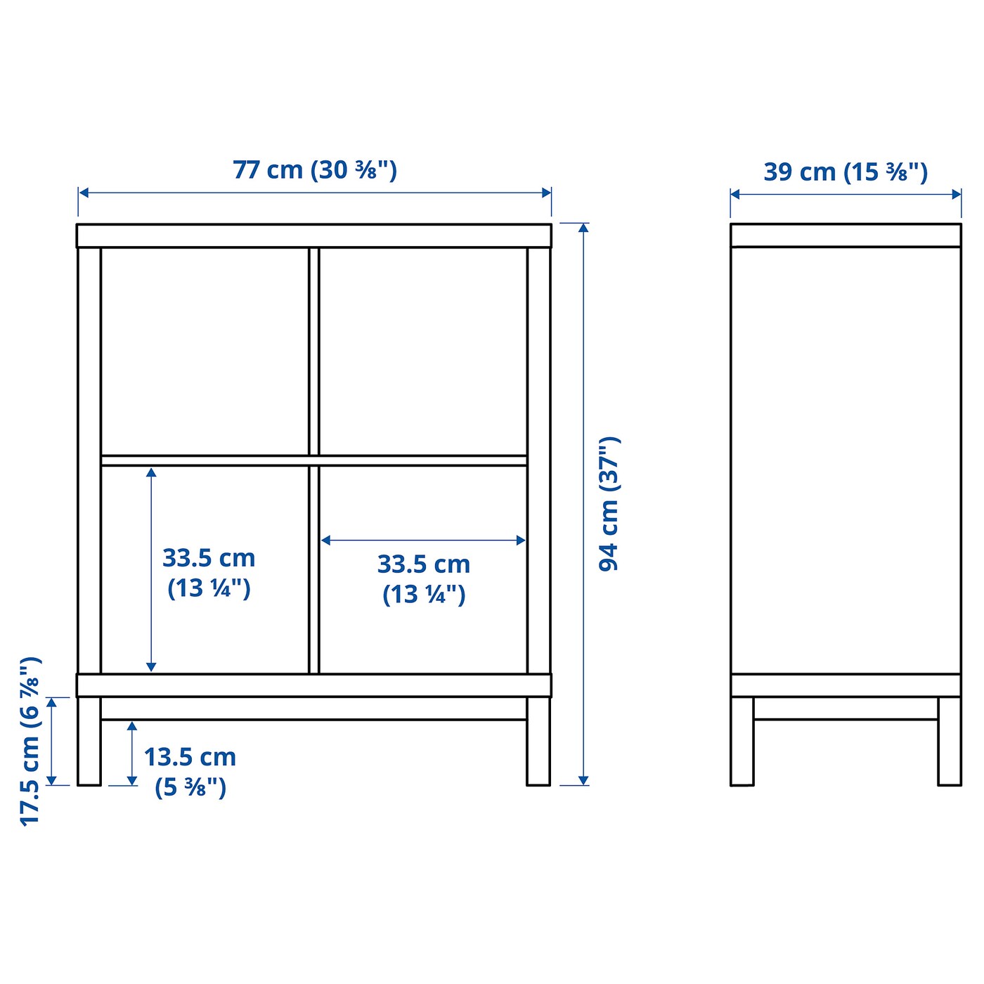 KALLAX shelving unit with underframe white/white - IKEA