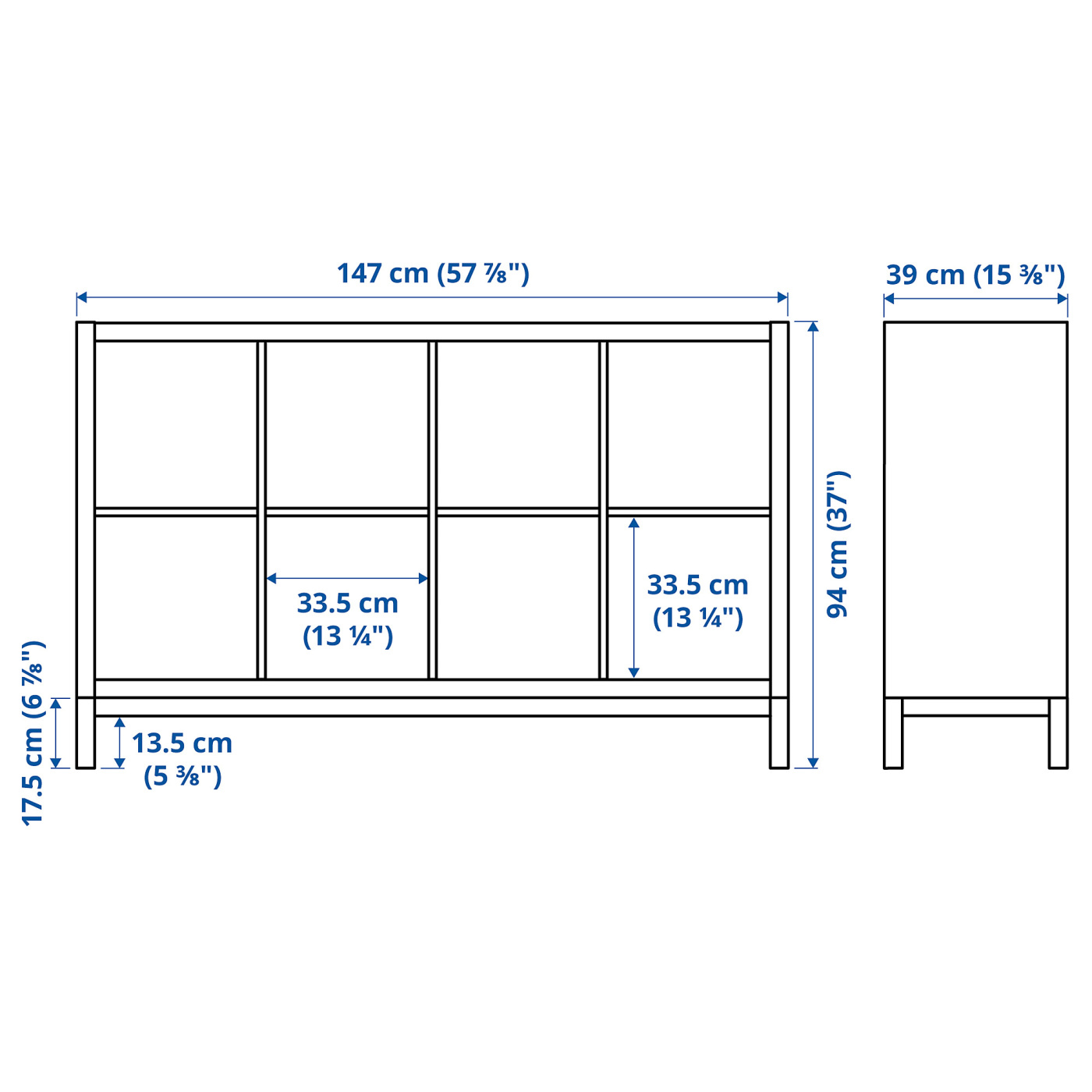 KALLAX shelving unit with underframe white/white - IKEA