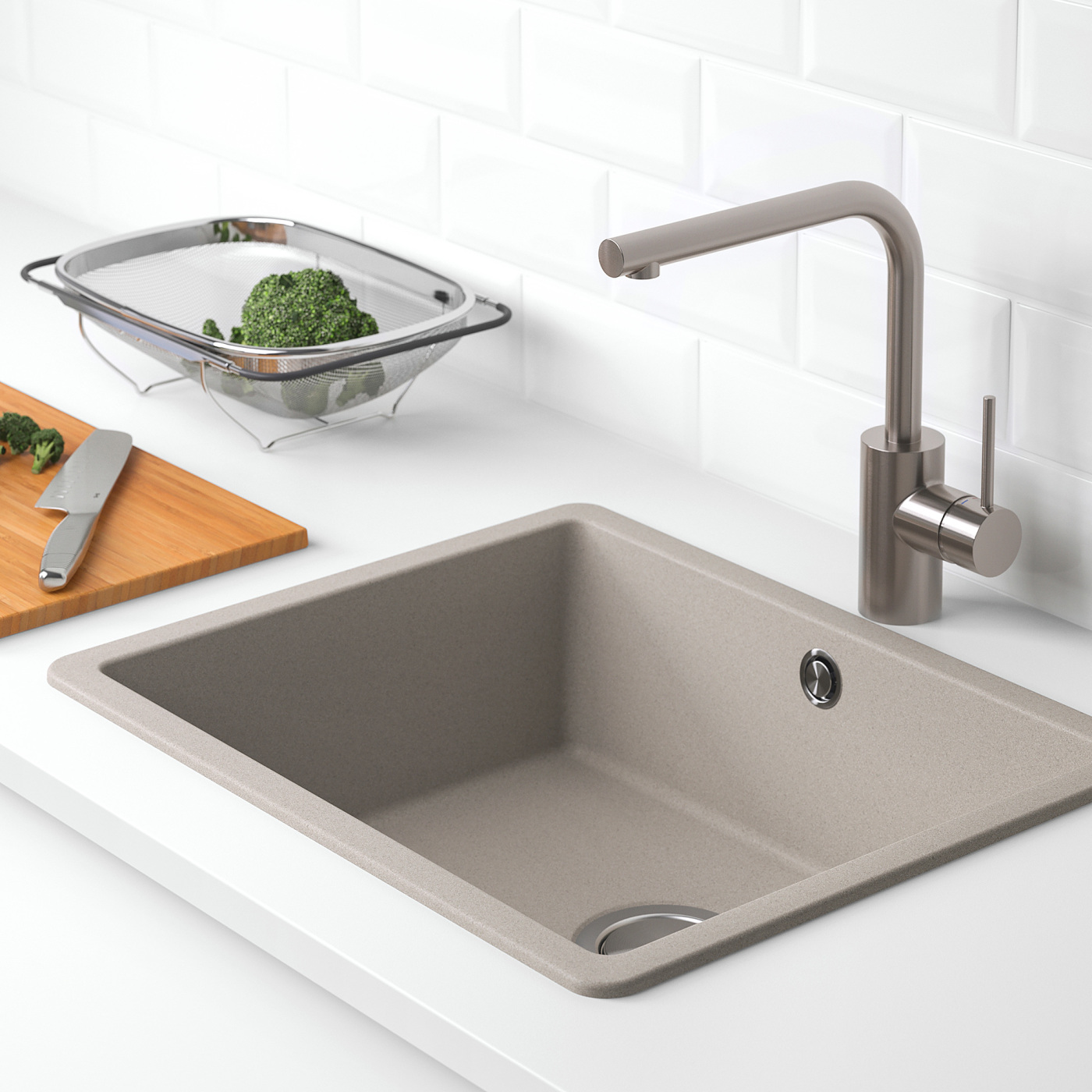 KILSVIKEN inset sink, 1 bowl grey/beige quartz composite - IKEA