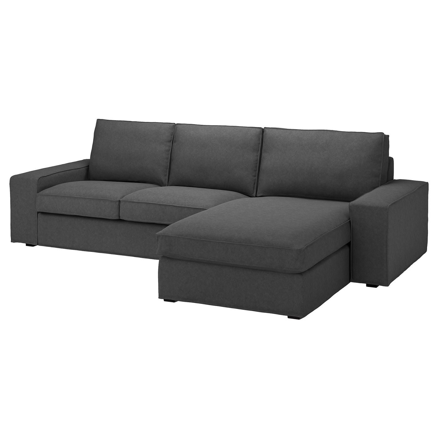 KIVIK 3-seat sofa with chaise longue Tallmyra medium grey - IKEA