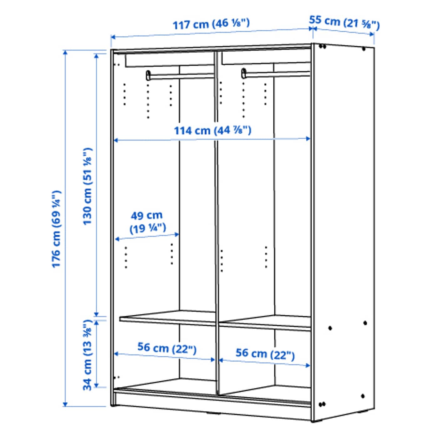 Ikea wardrobe kleppstad store