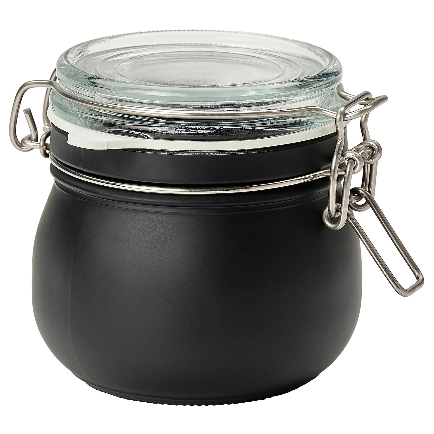 KORKEN jar with lid clear glass/black - IKEA