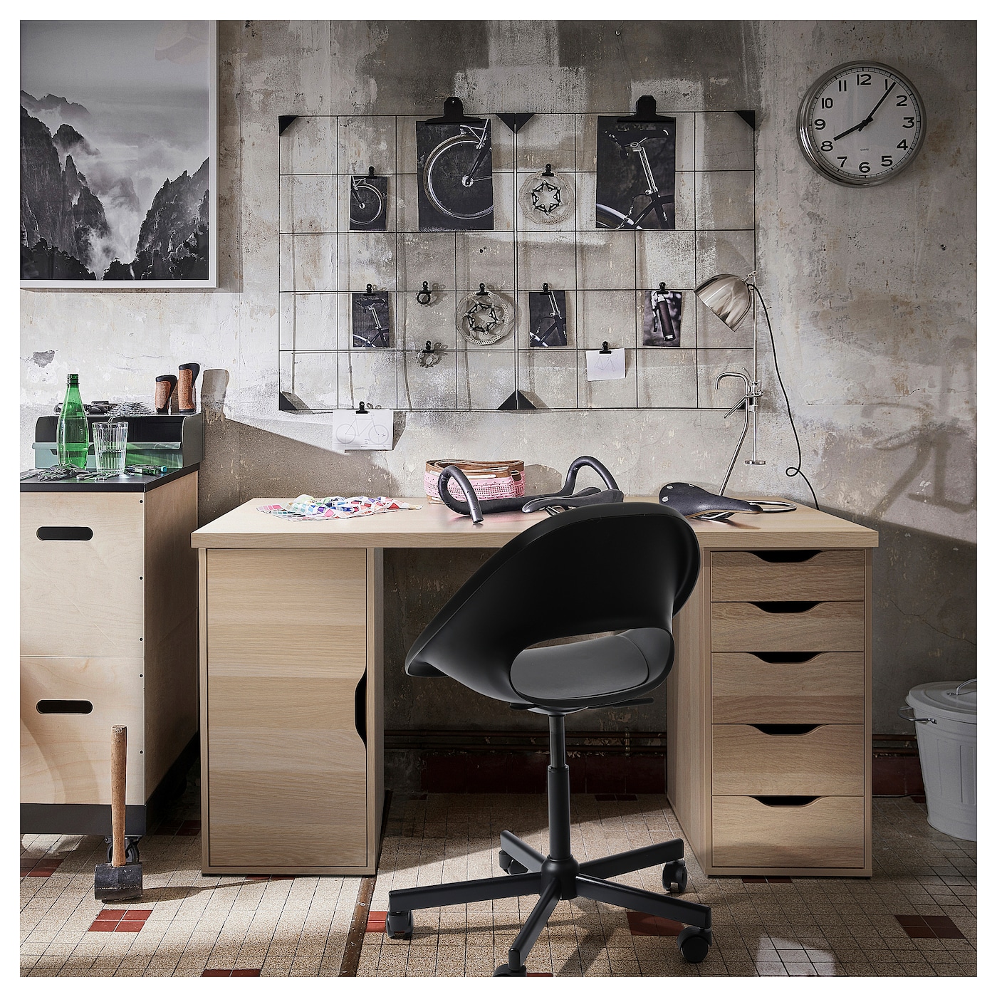 LAGKAPTEN / ALEX desk white stained/oak effect white - IKEA