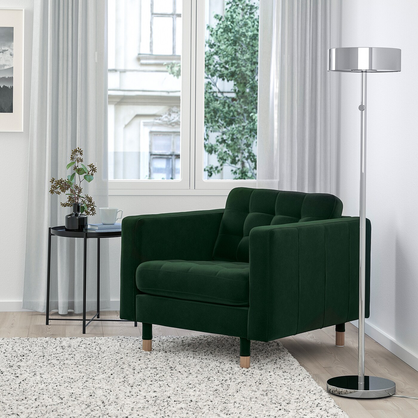 Green velvet ikea chair store