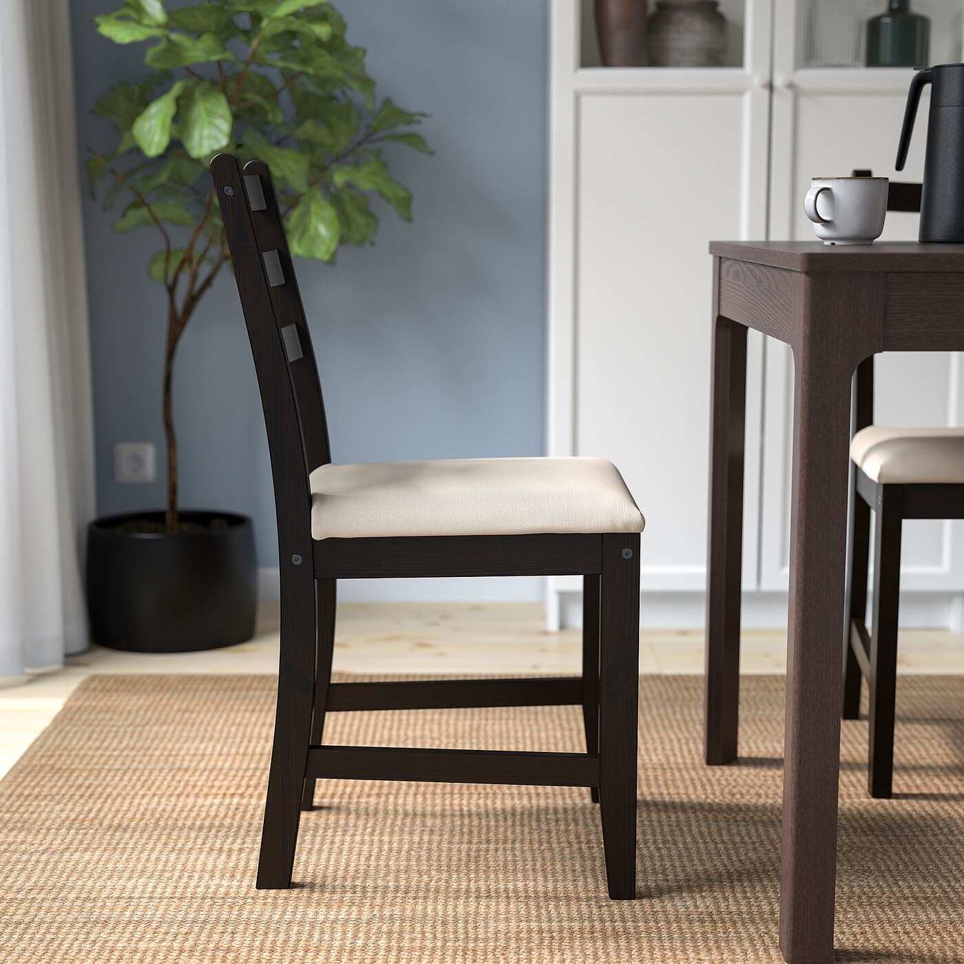 LERHAMN chair black-brown/Vittaryd beige - IKEA