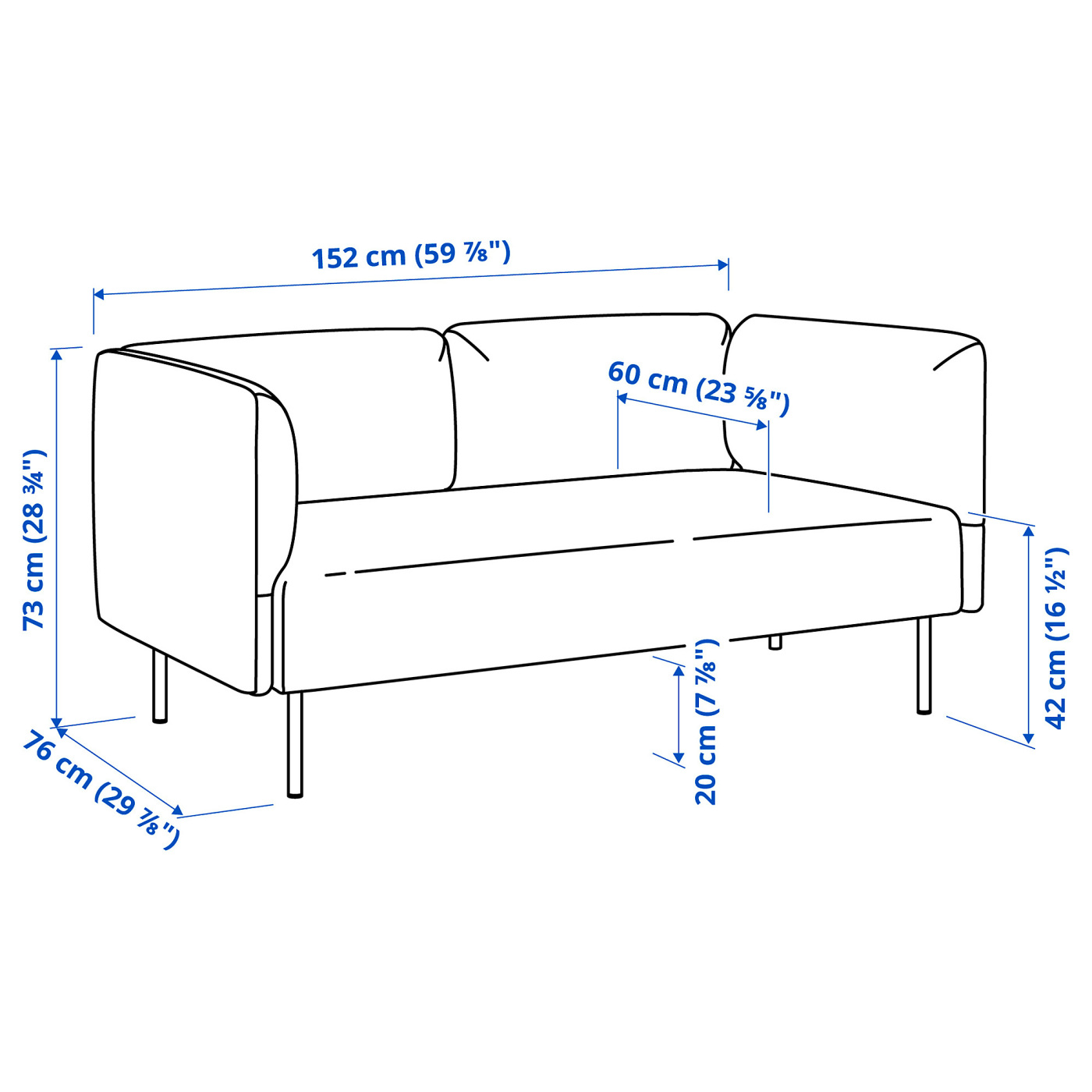 LILLEHEM 2-seat modular sofa Vissle/beige wood - IKEA