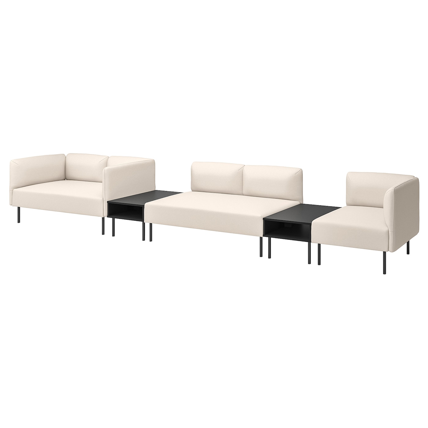 LILLEHEM 5-seat modular sofa with side table Vissle/beige metal - IKEA