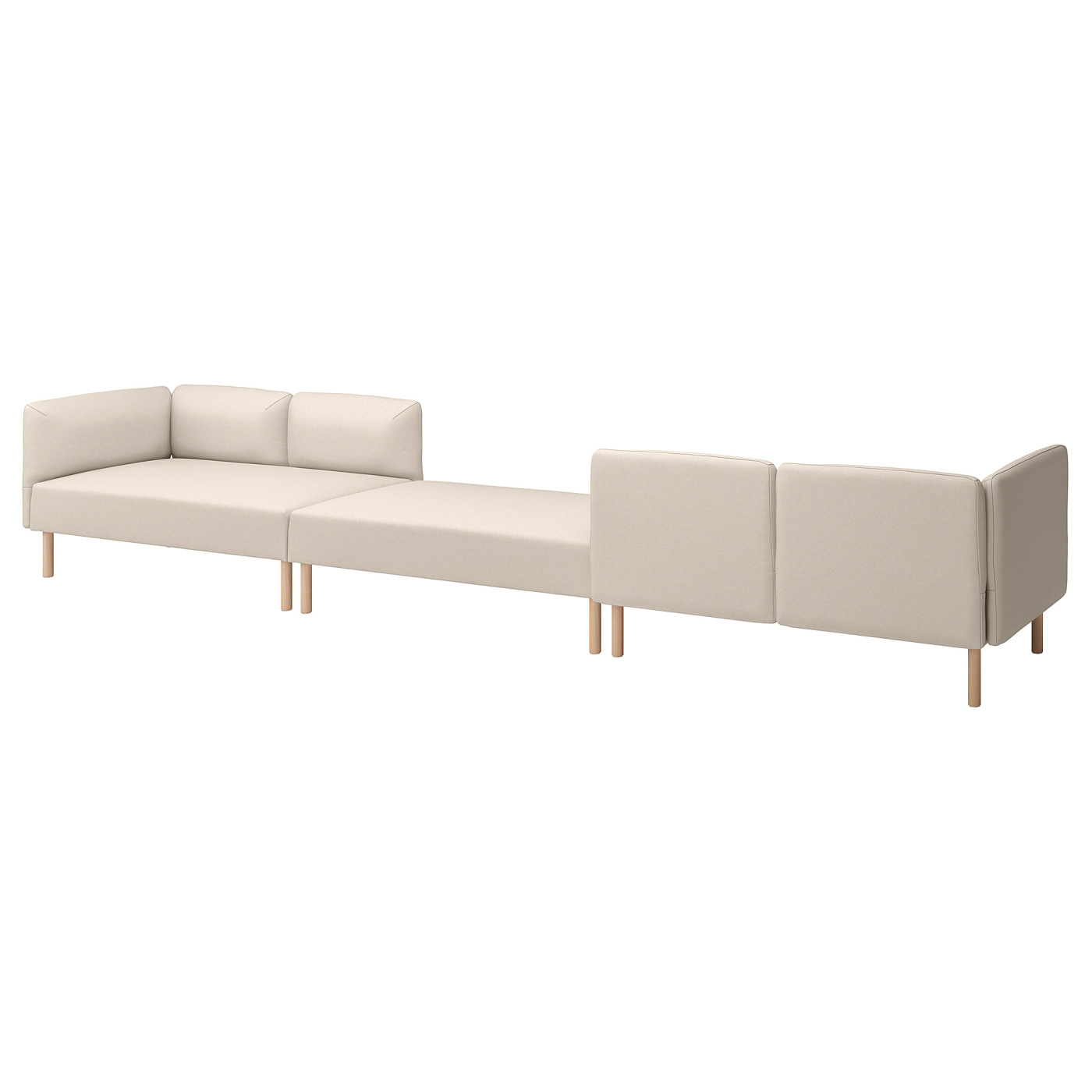 LILLEHEM 6-seat modular sofa Vissle/beige wood - IKEA