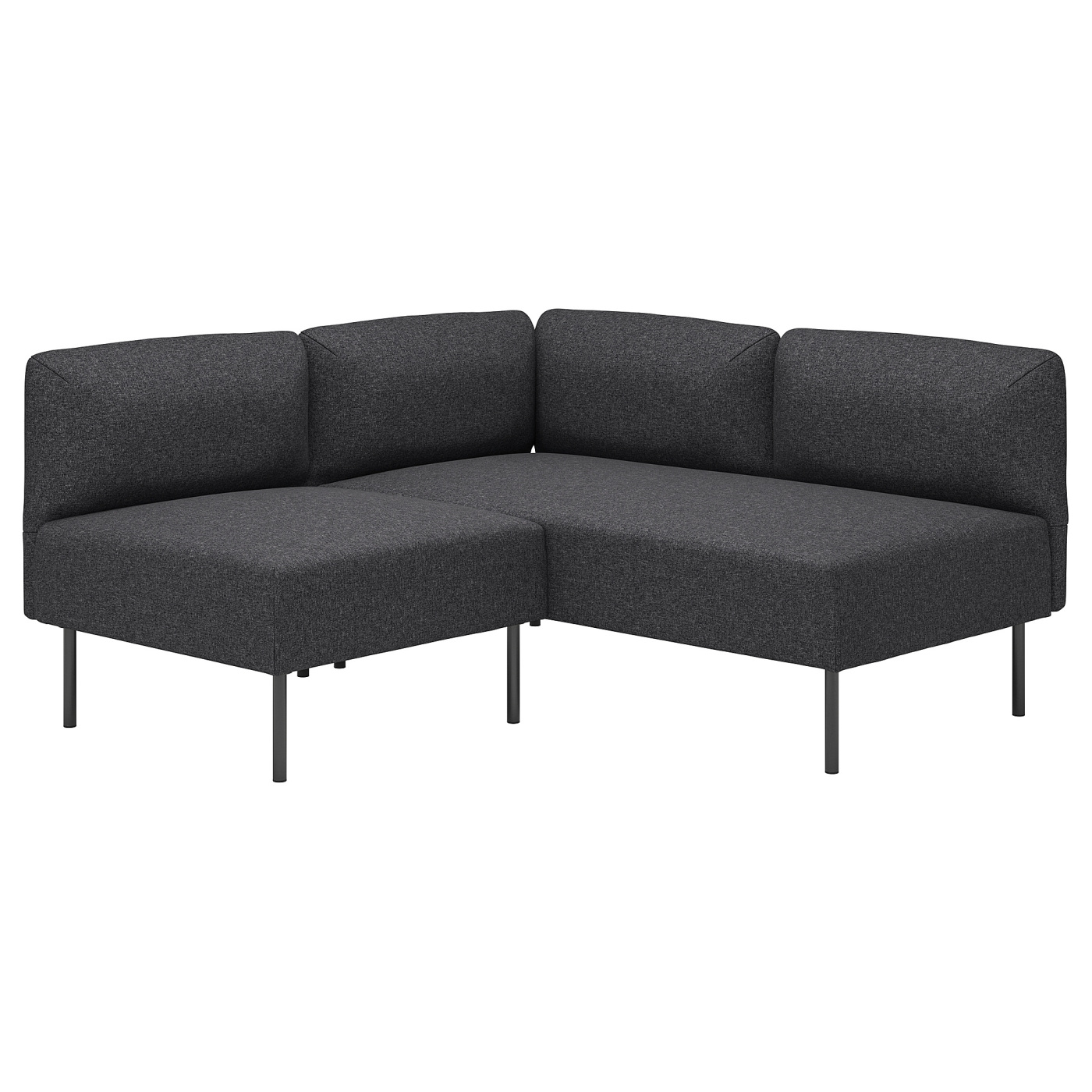 LILLEHEM modular corner sofa, 2-seat Gunnared dark grey/metal - IKEA