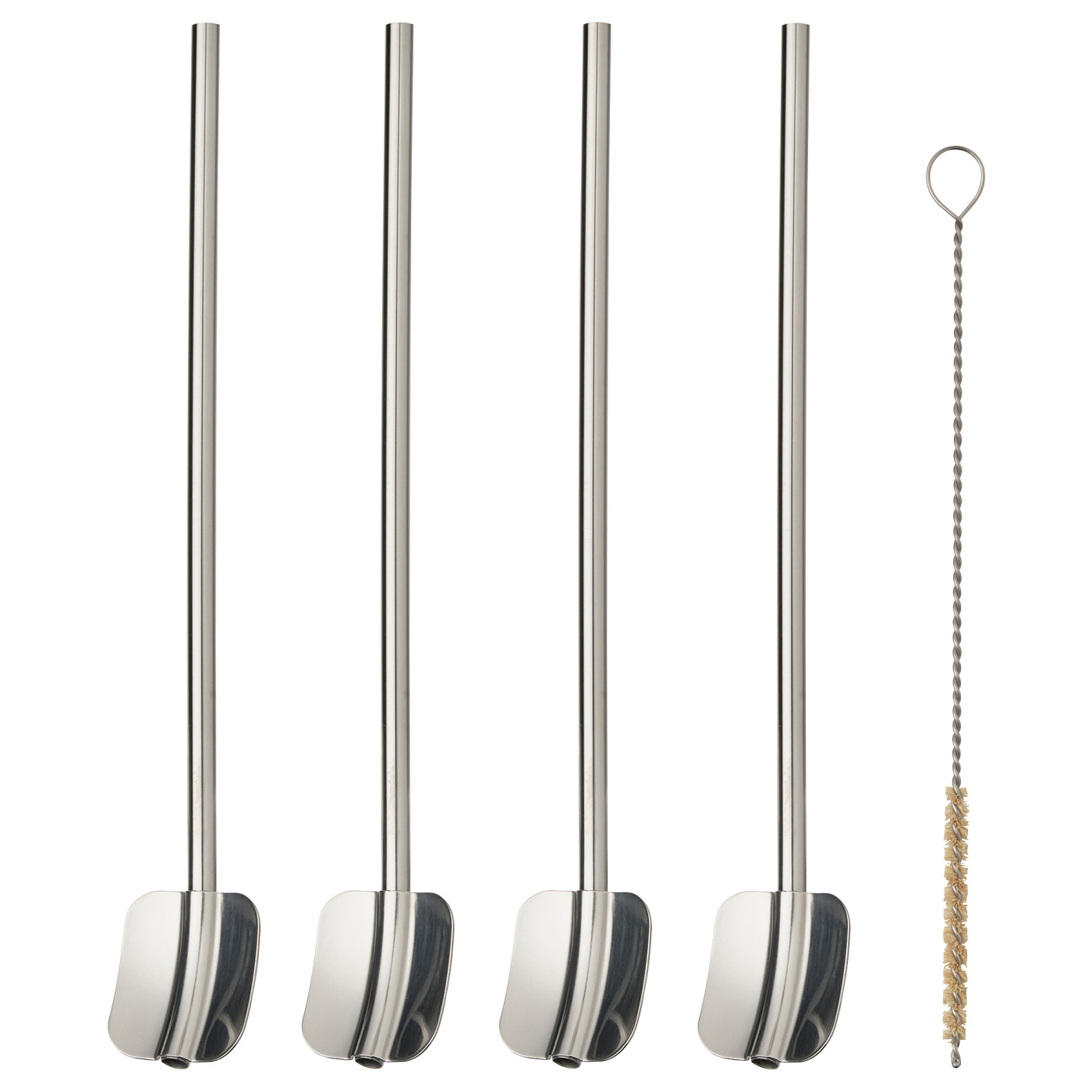 LUFTTÄT 5-pc drink strw/spoon set w clng br stainless steel - IKEA