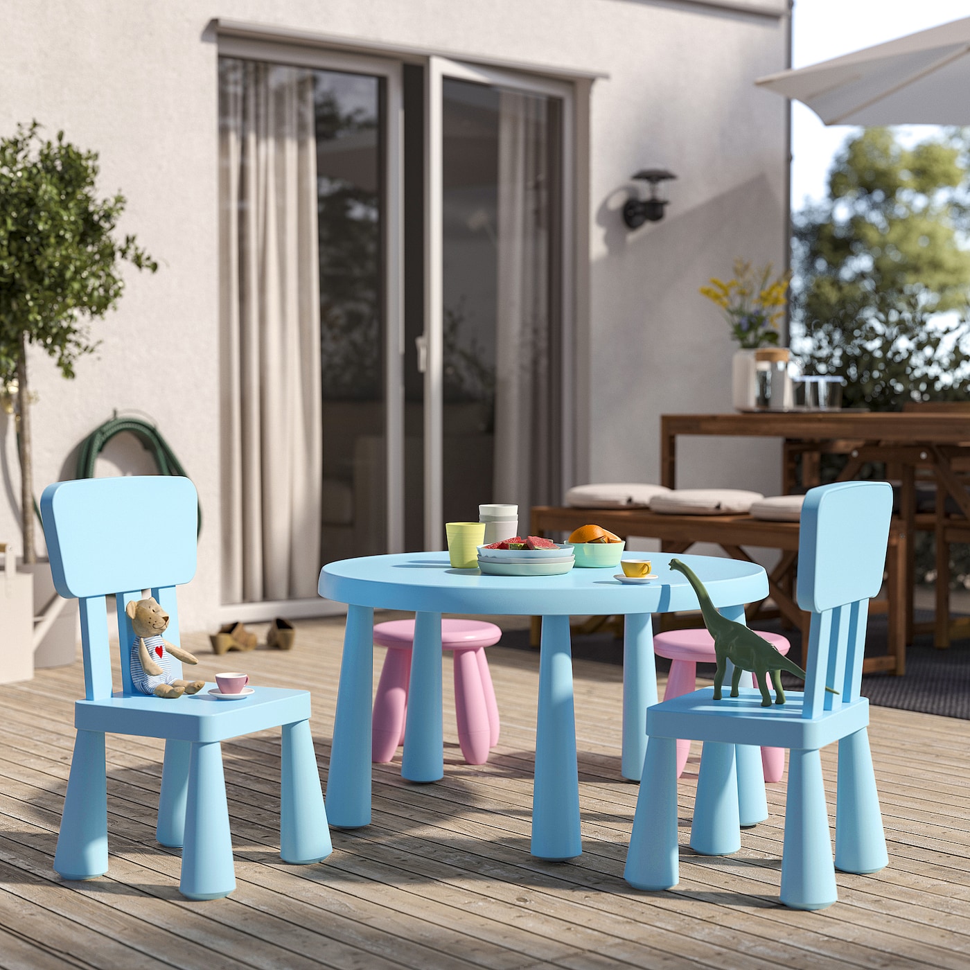 MAMMUT children's chair in/outdoor/light blue - IKEA