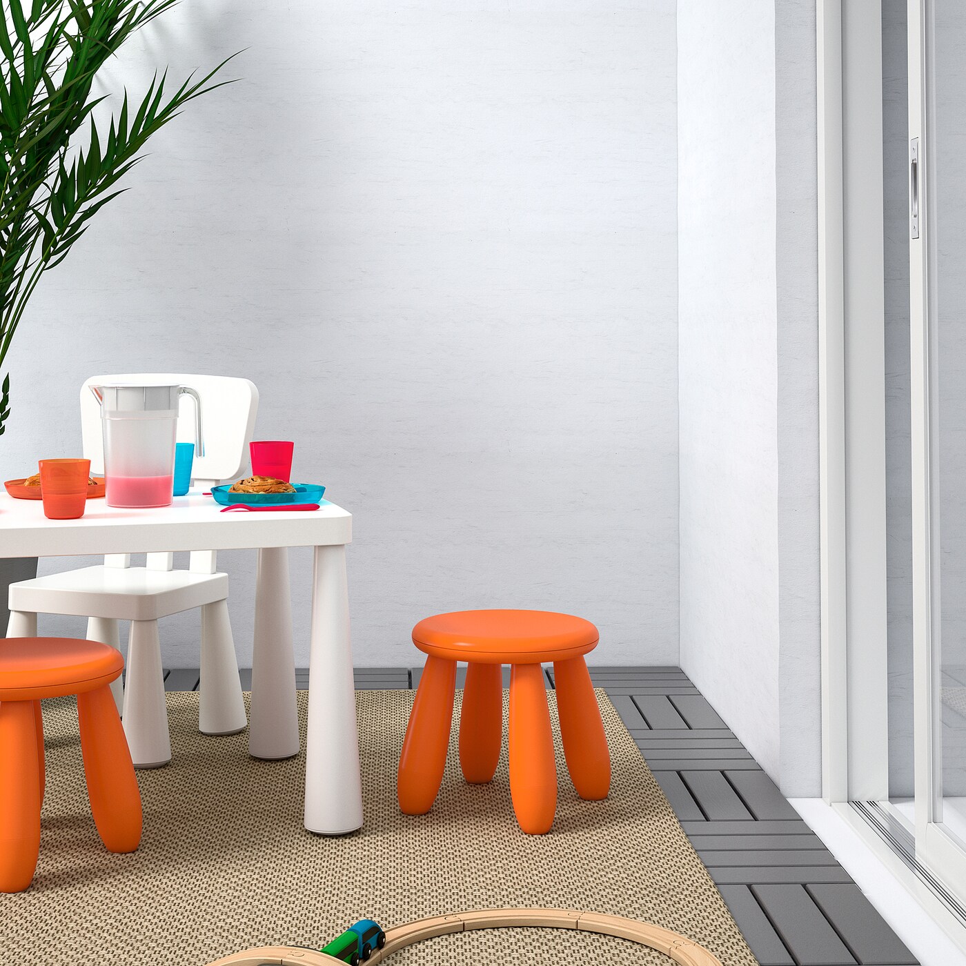 MAMMUT children s stool in outdoor orange IKEA