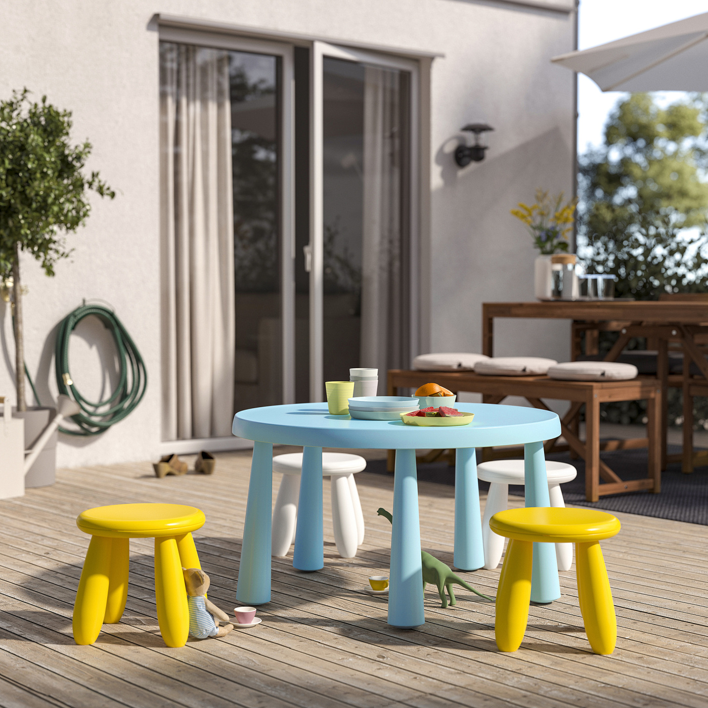 MAMMUT children's stool in/outdoor/yellow - IKEA