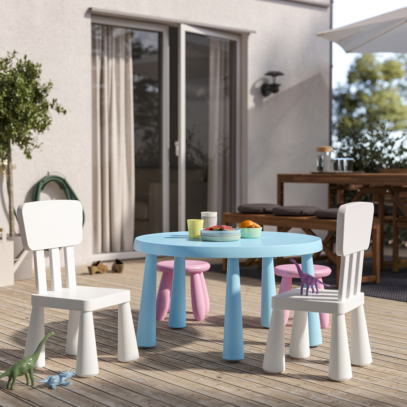 MAMMUT children's table in/outdoor/light blue - IKEA