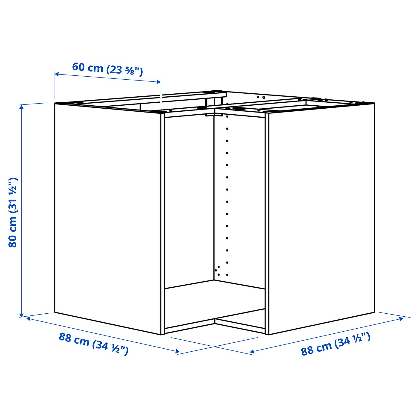 METOD corner base cabinet frame white IKEA
