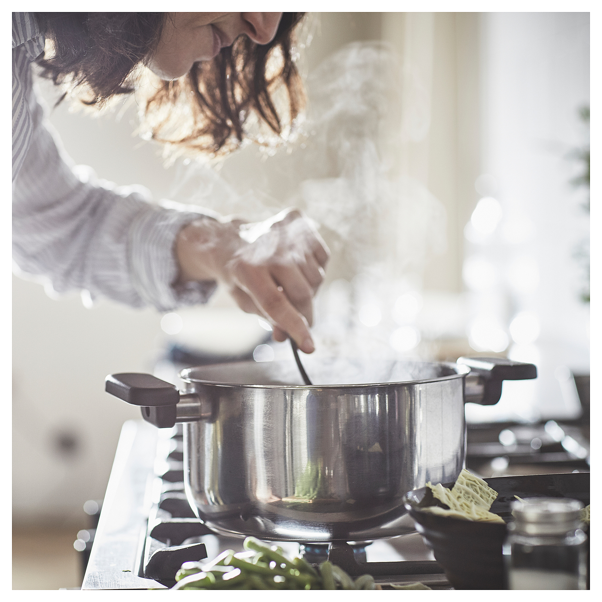 MIDDAGSMAT pot with lid clear glass/stainless steel - IKEA