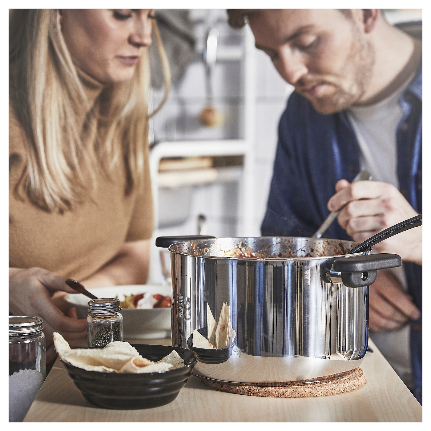 MIDDAGSMAT pot with lid clear glass/stainless steel - IKEA