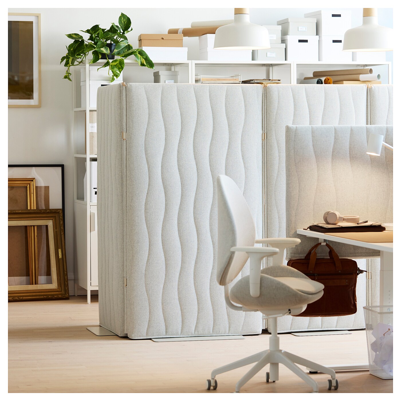 MITTZON acoustic screen, floor standing Gunnared beige - IKEA