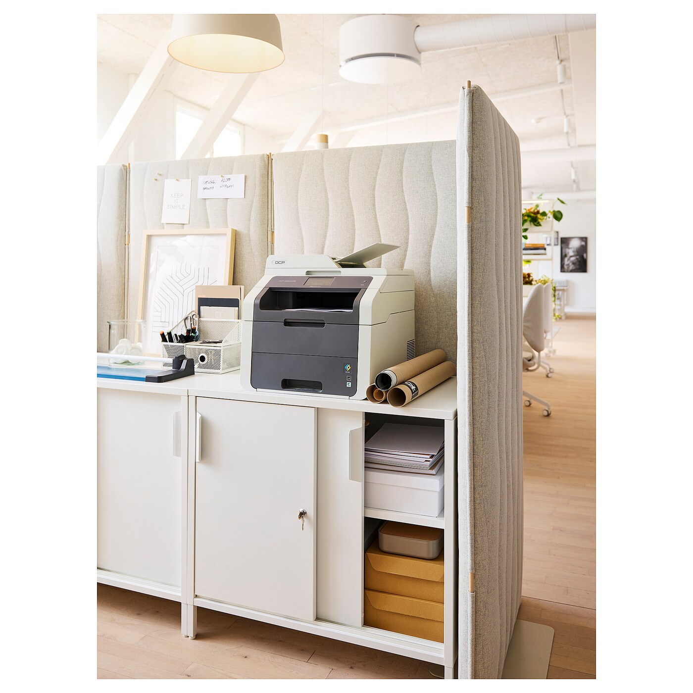 MITTZON acoustic screen, floor standing Gunnared beige - IKEA