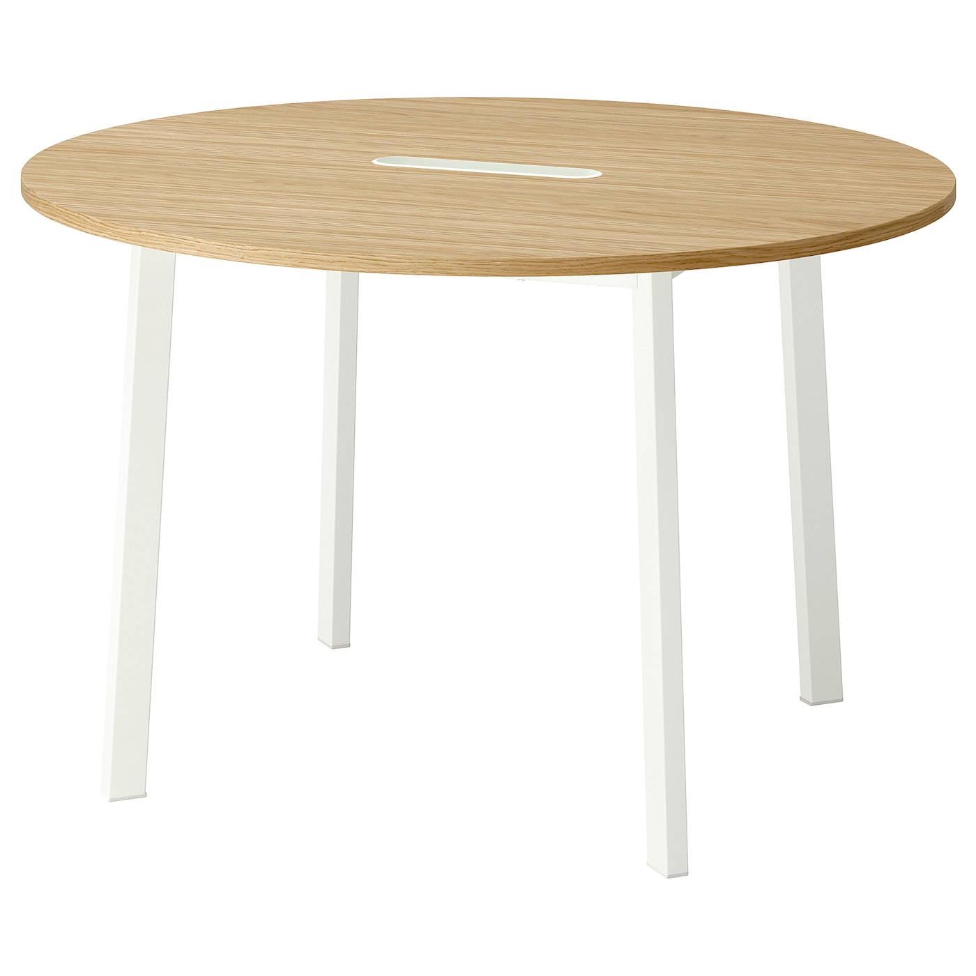 MITTZON conference table round oak veneer/white - IKEA
