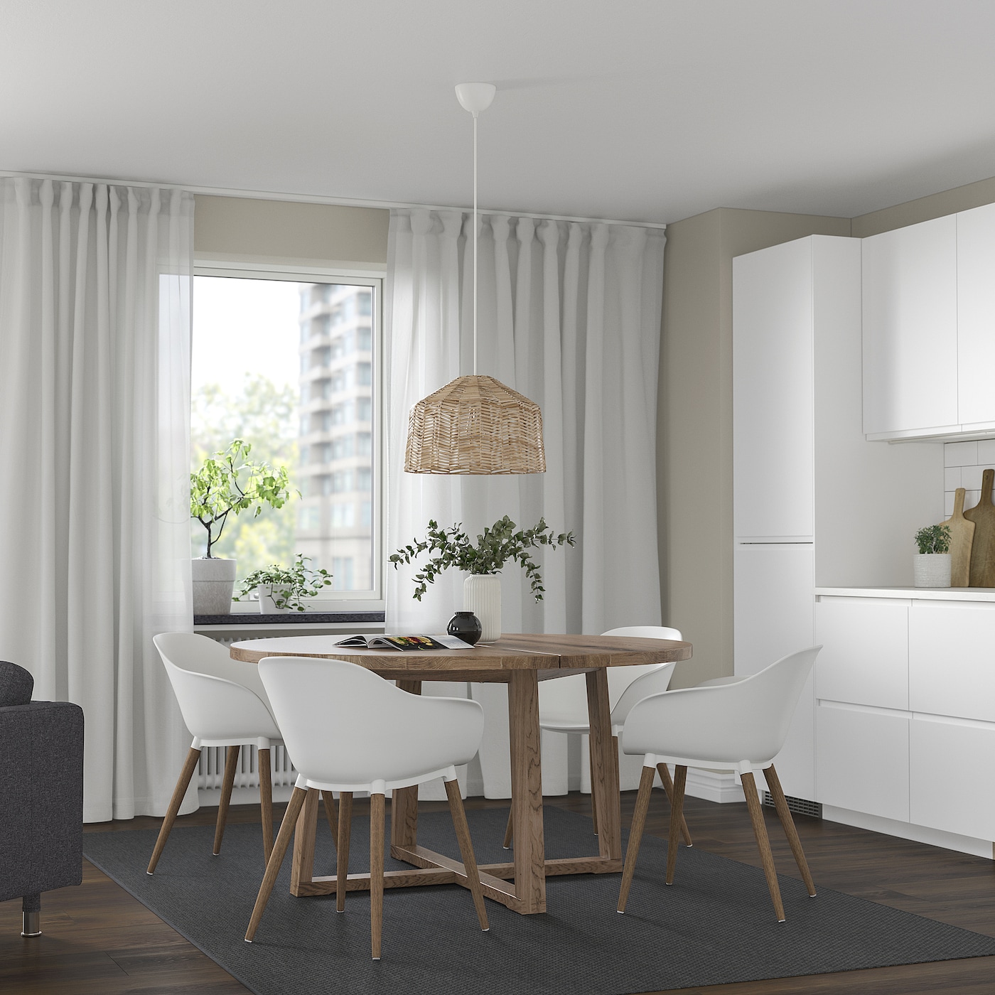 MÖRBYLÅNGA table oak veneer brown stained - IKEA