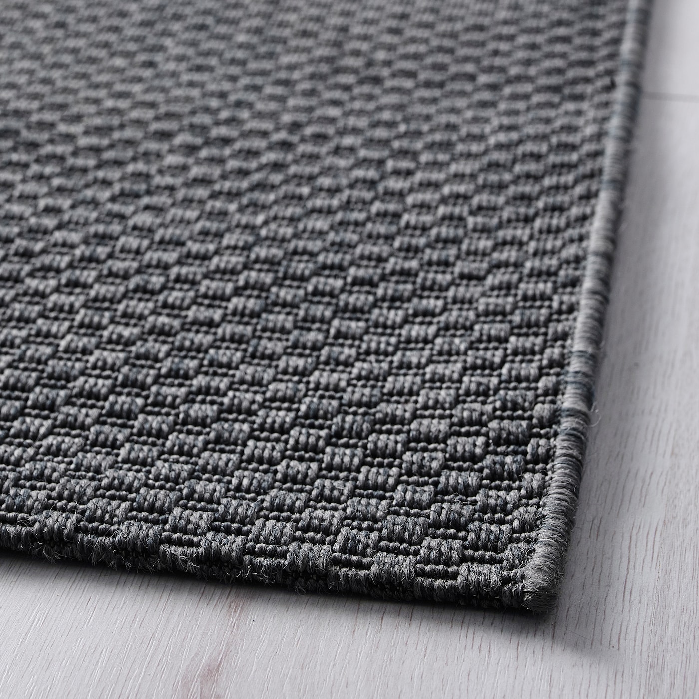 MORUM rug flatwoven, in/outdoor dark grey - IKEA
