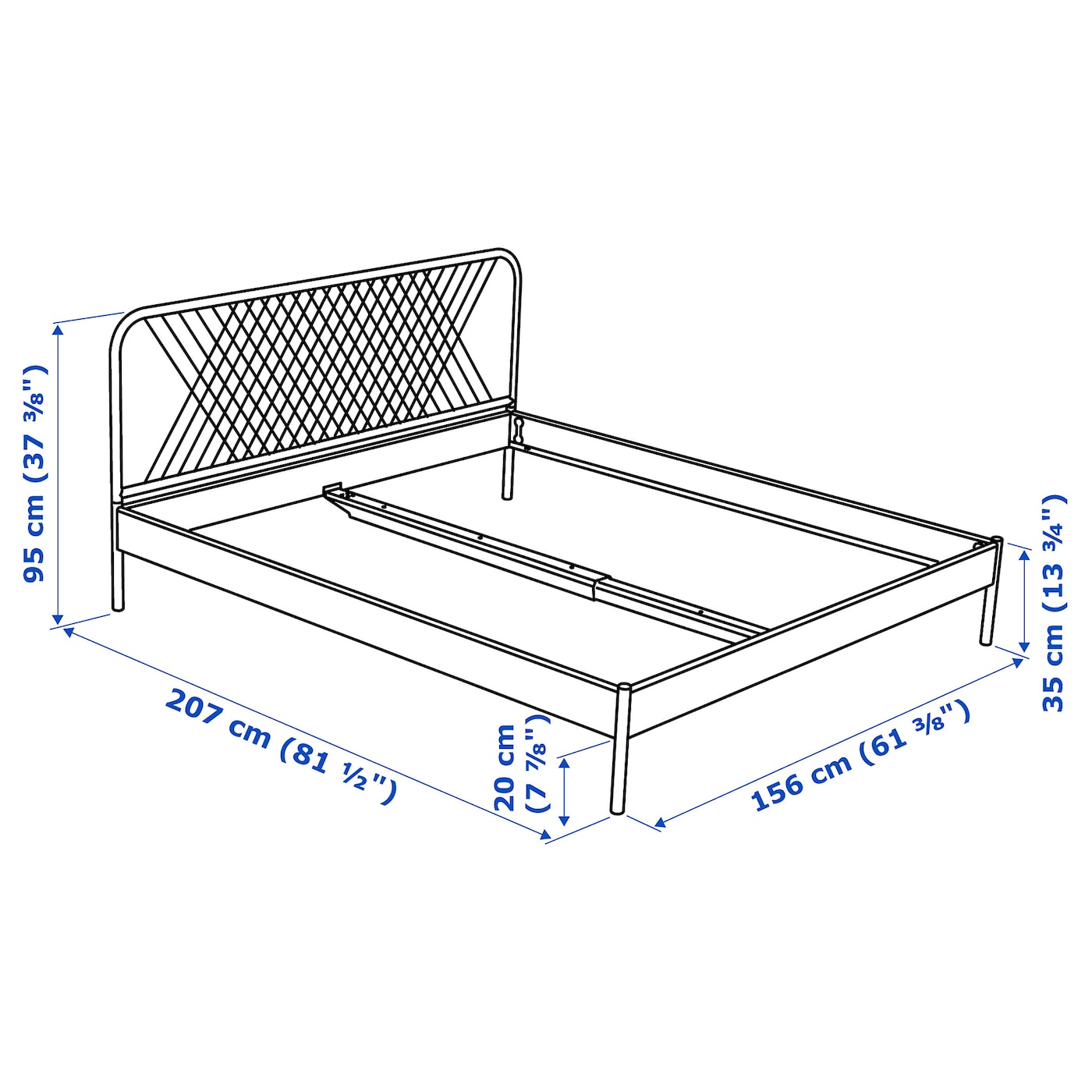 Ikea queen bed frame dimensions store