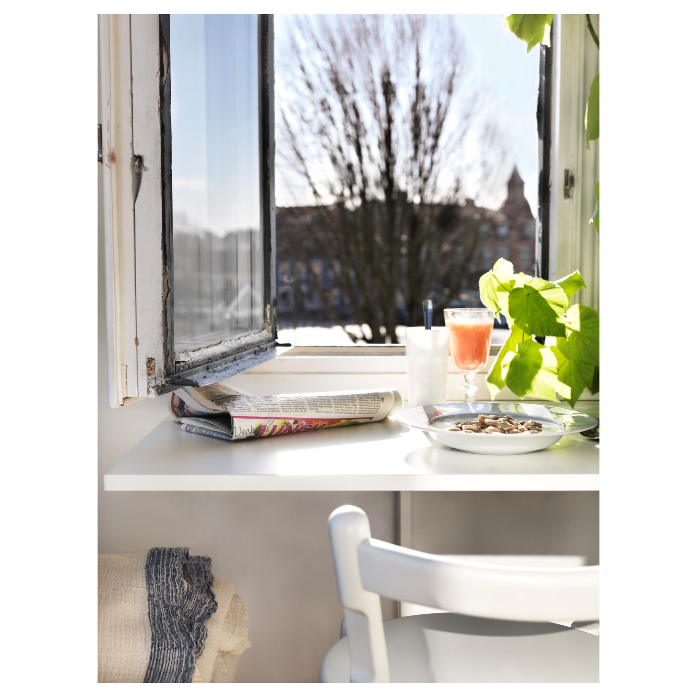 NORBERG wall-mounted drop-leaf table white - IKEA