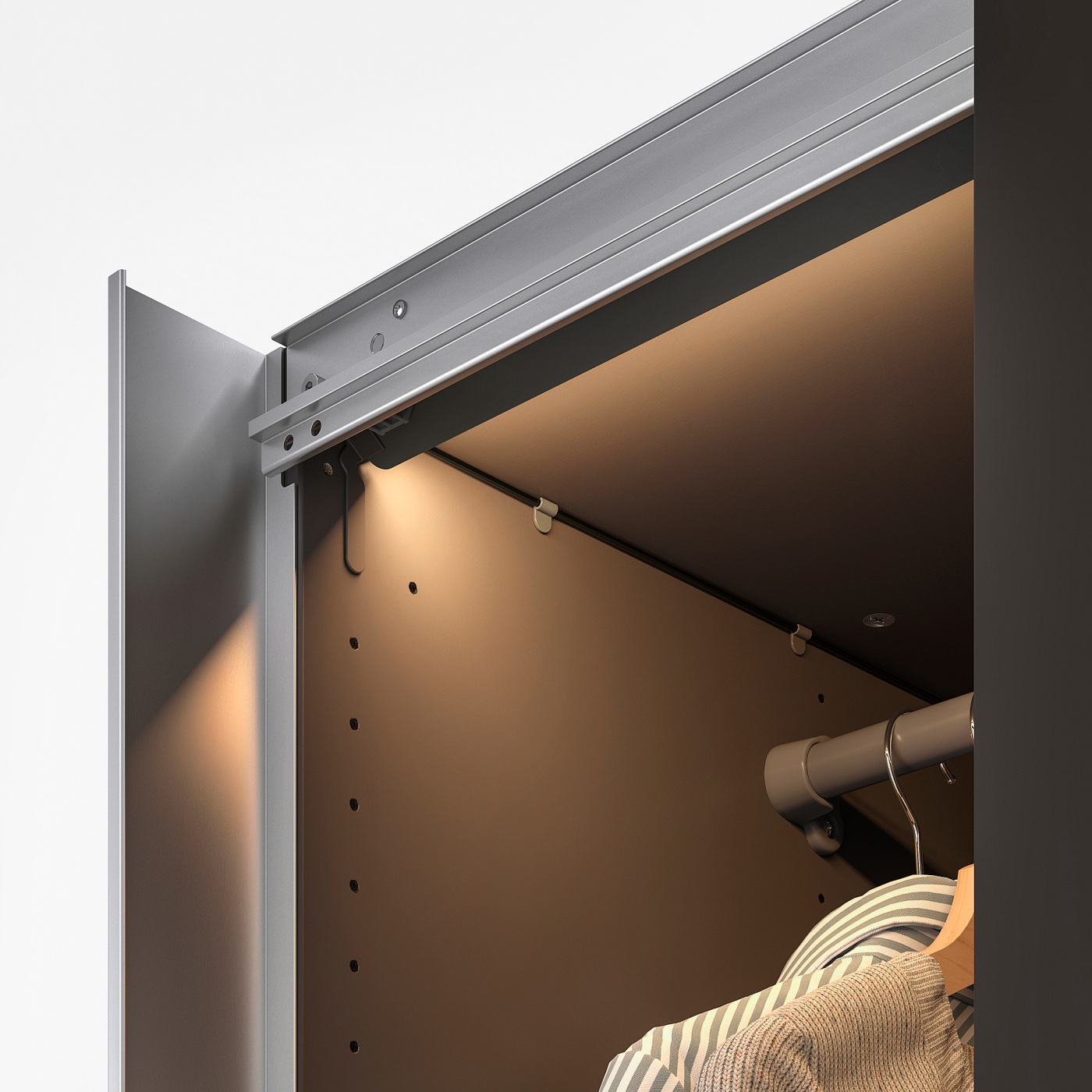 ÖVERSIDAN LED wardrobe lighting strp w sensor dimmable dark grey - IKEA
