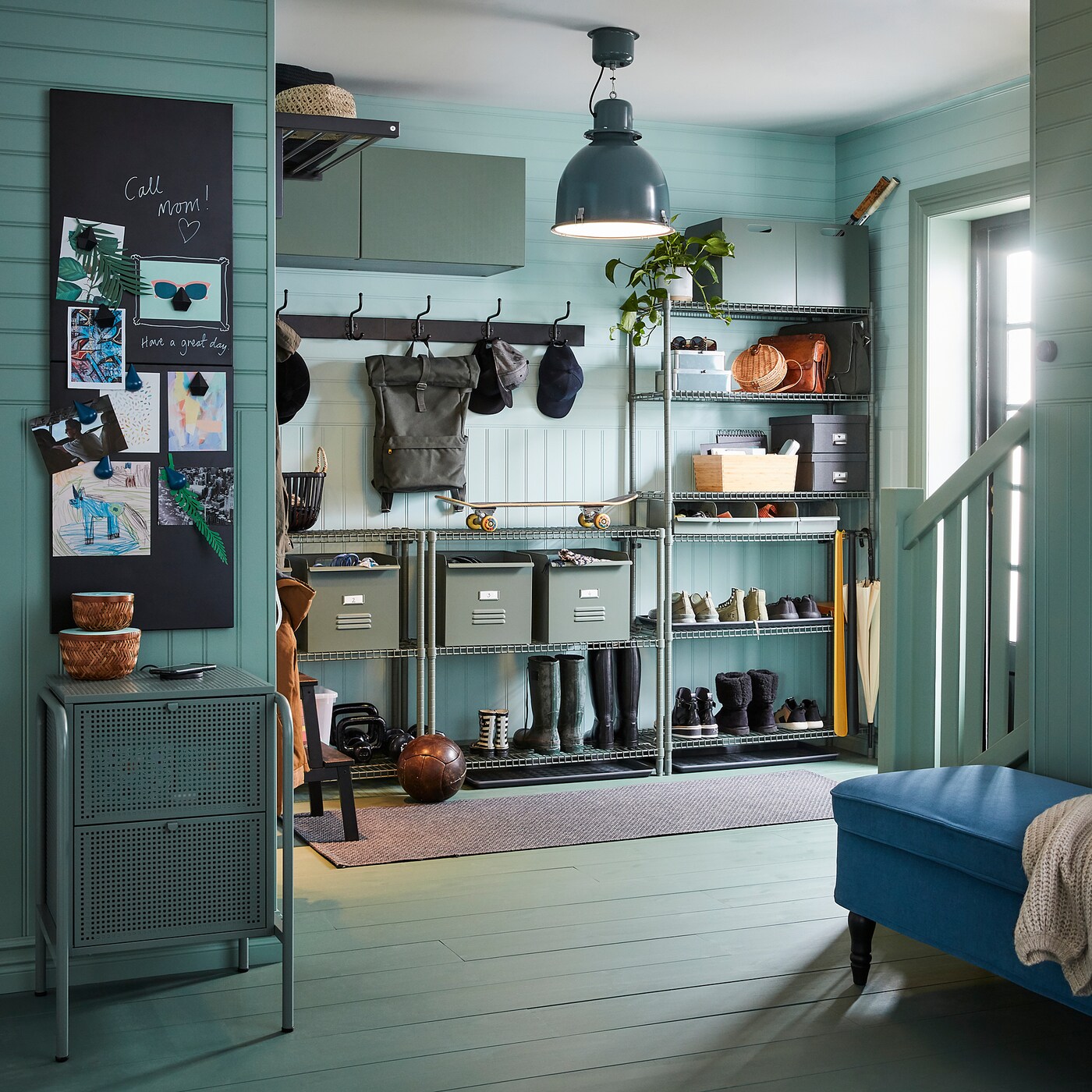 OMAR shelving unit grey-green - IKEA