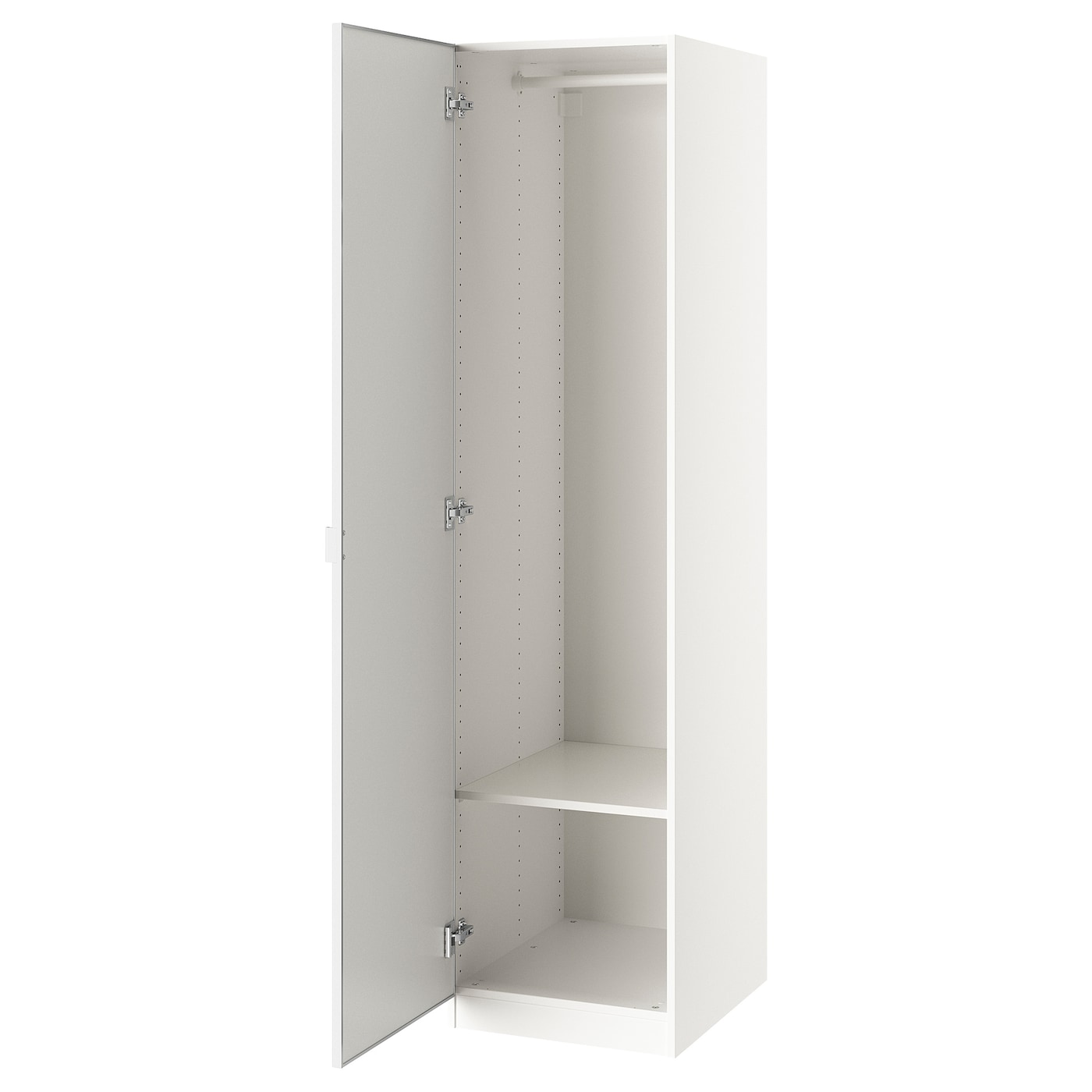 Single white wardrobe with mirror store
