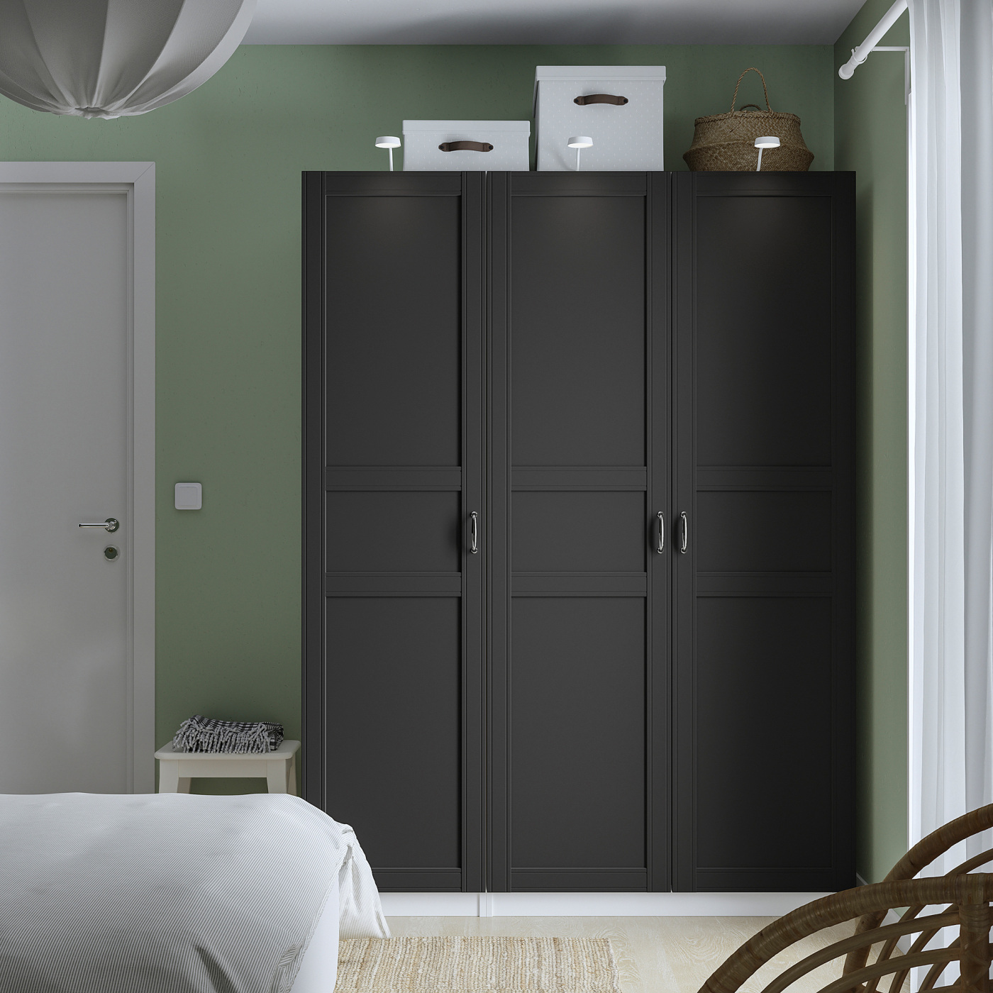 PAX / FLISBERGET wardrobe combination white/anthracite - IKEA