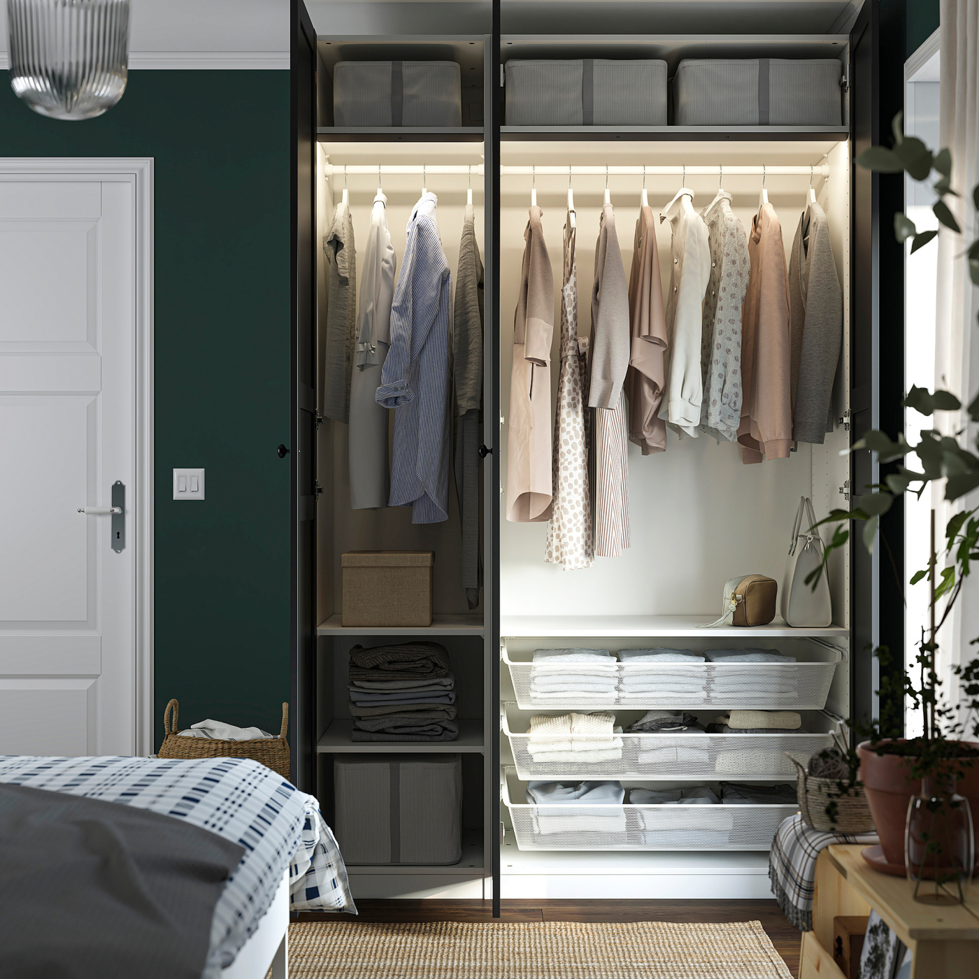 PAX / FLISBERGET wardrobe combination white/anthracite - IKEA