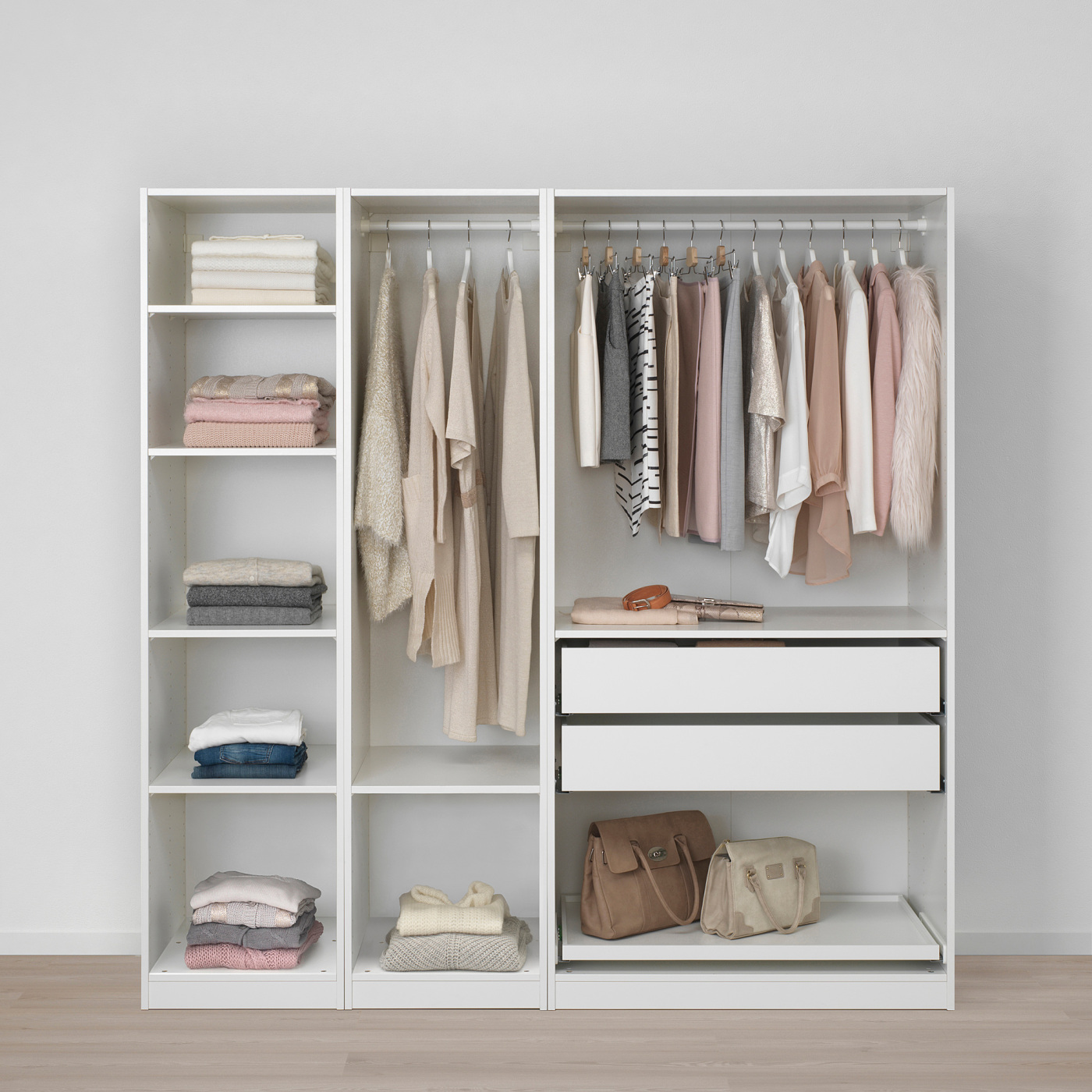 PAX / FLISBERGET wardrobe white/light beige - IKEA