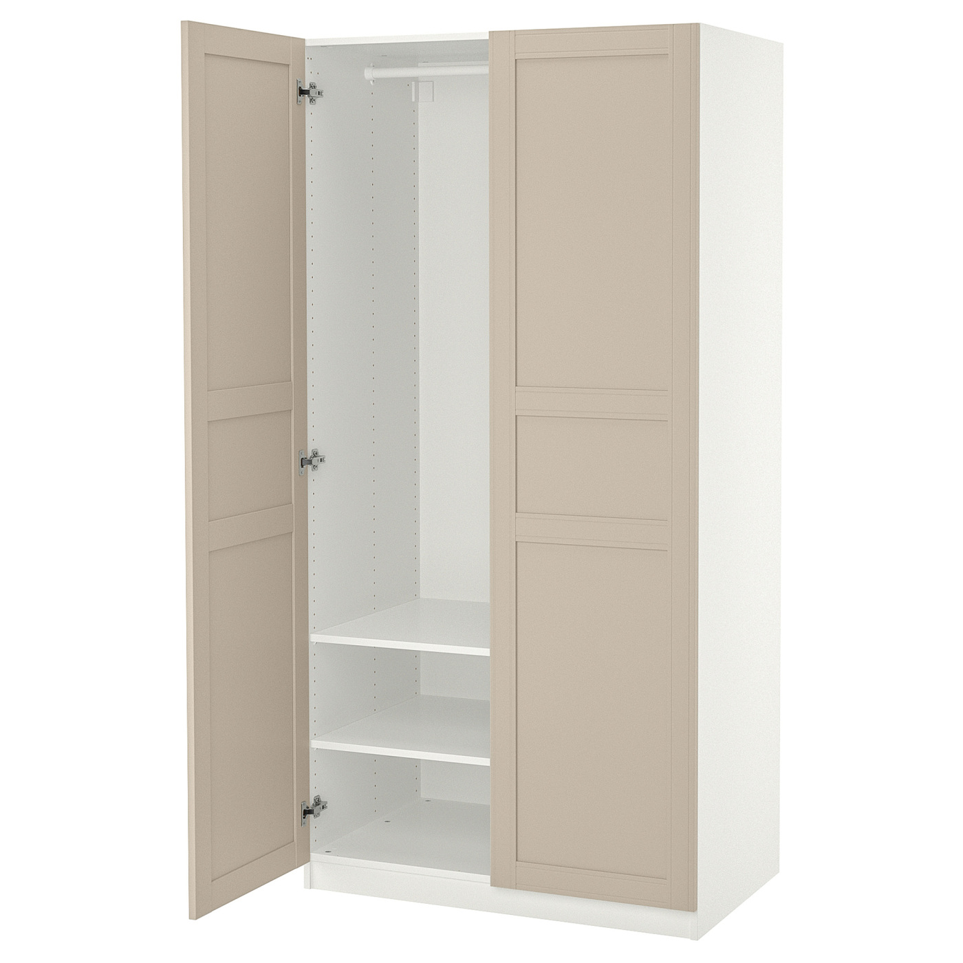 PAX / FLISBERGET wardrobe white/light beige - IKEA