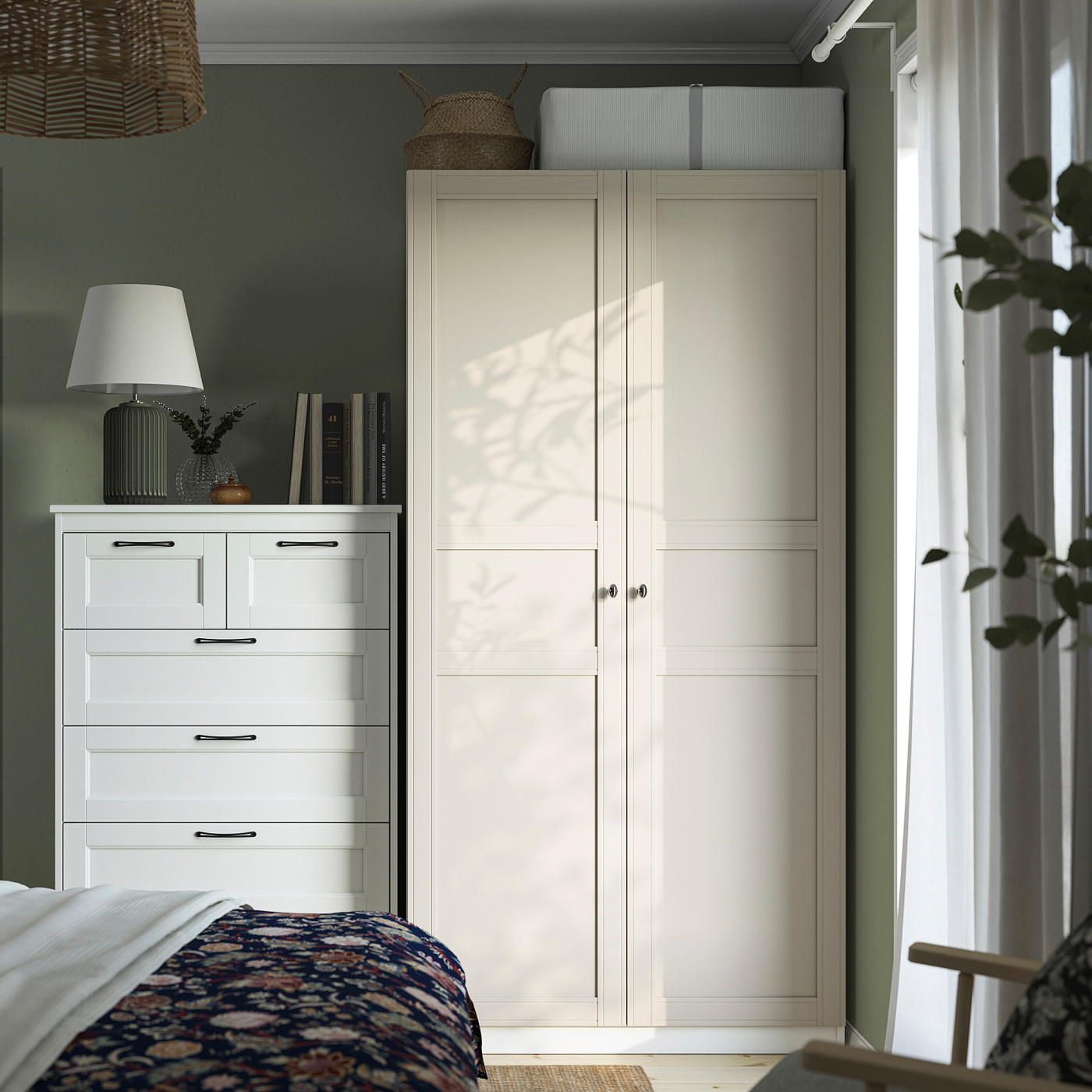 PAX / FLISBERGET wardrobe white/light beige - IKEA