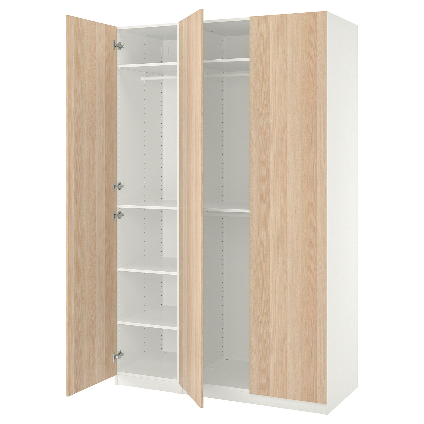 PAX / FORSAND wardrobe combination white/white stained oak effect - IKEA