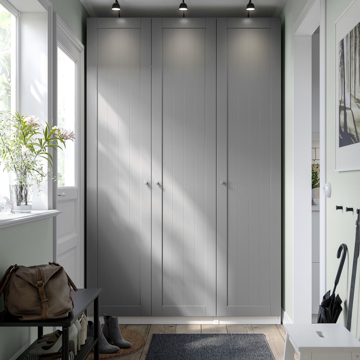 PAX GULLABERG wardrobe combination white grey IKEA